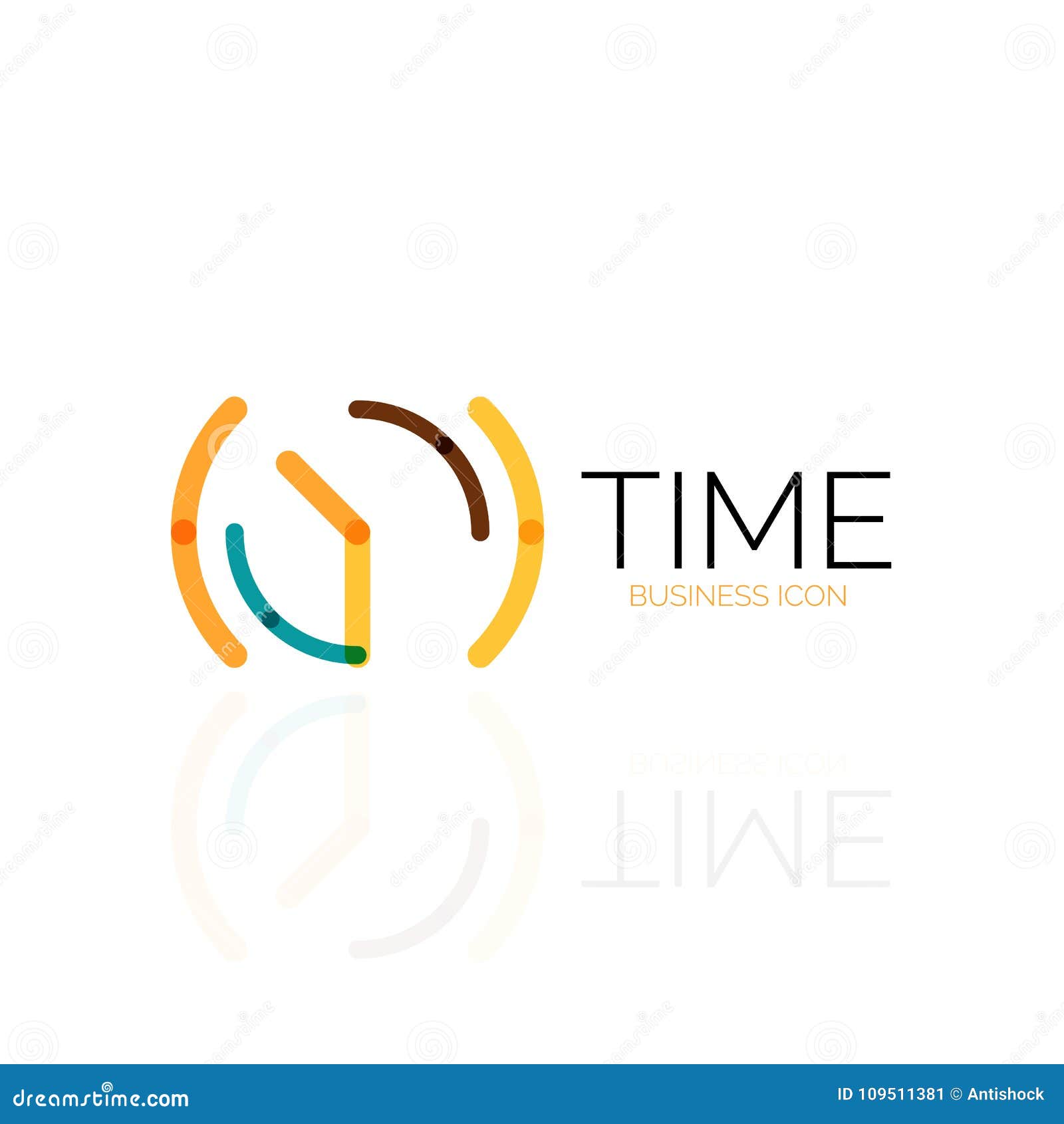 Vector Abstract Logo Idea, Time Concept or Clock Business Icon ...