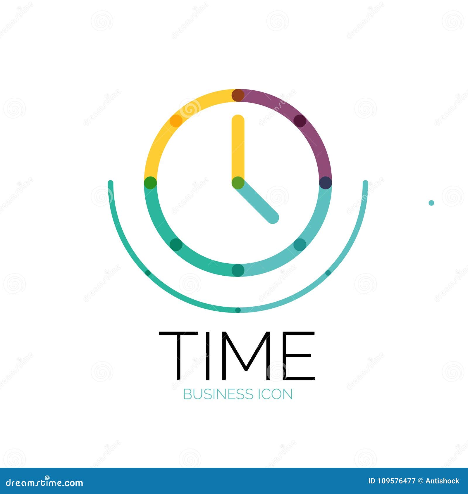 Vector Abstract Logo Idea, Time Concept or Clock Business Icon ...