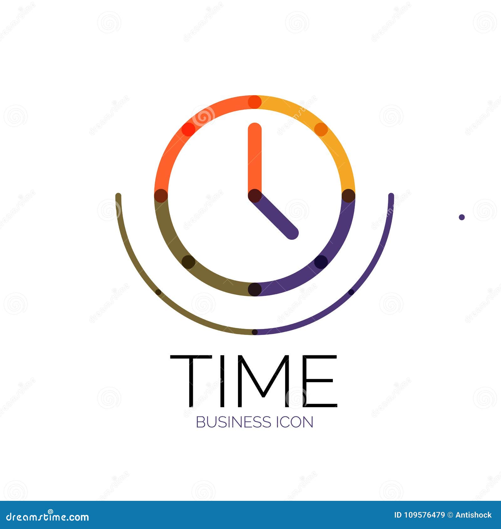 Vector Abstract Logo Idea, Time Concept or Clock Business Icon ...