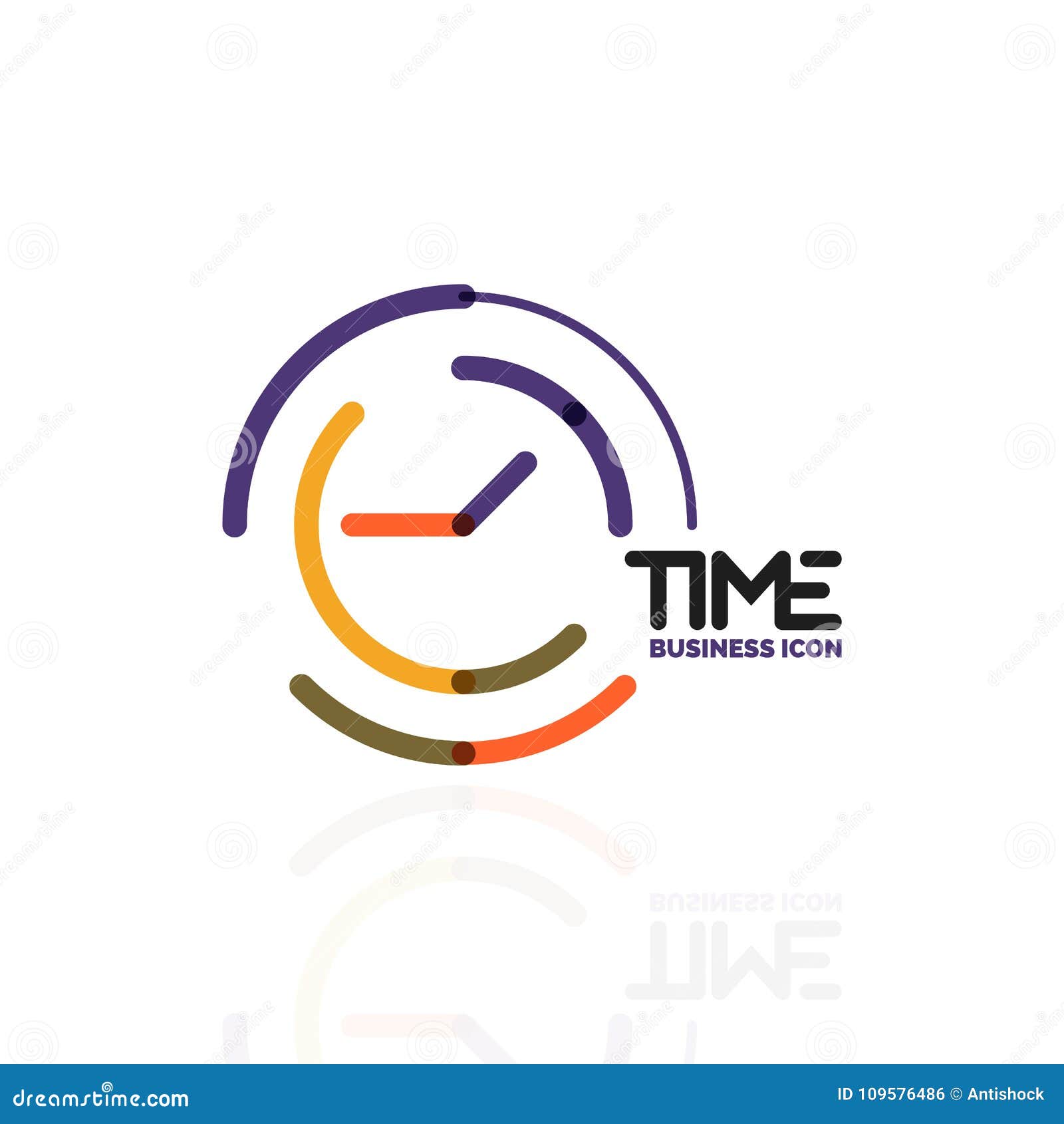 Vector Abstract Logo Idea, Time Concept or Clock Business Icon ...