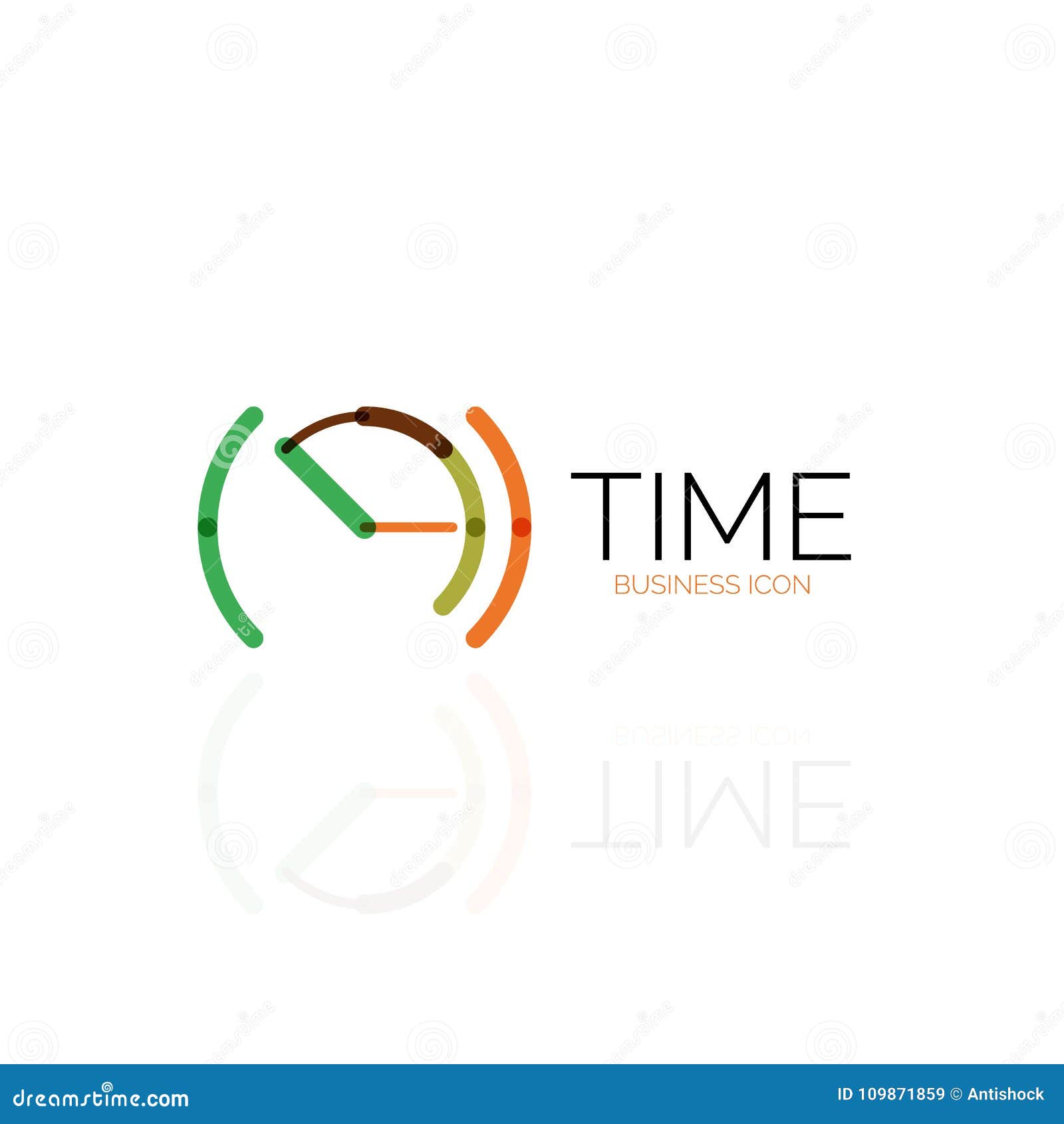 Vector Abstract Logo Idea, Time Concept or Clock Business Icon ...