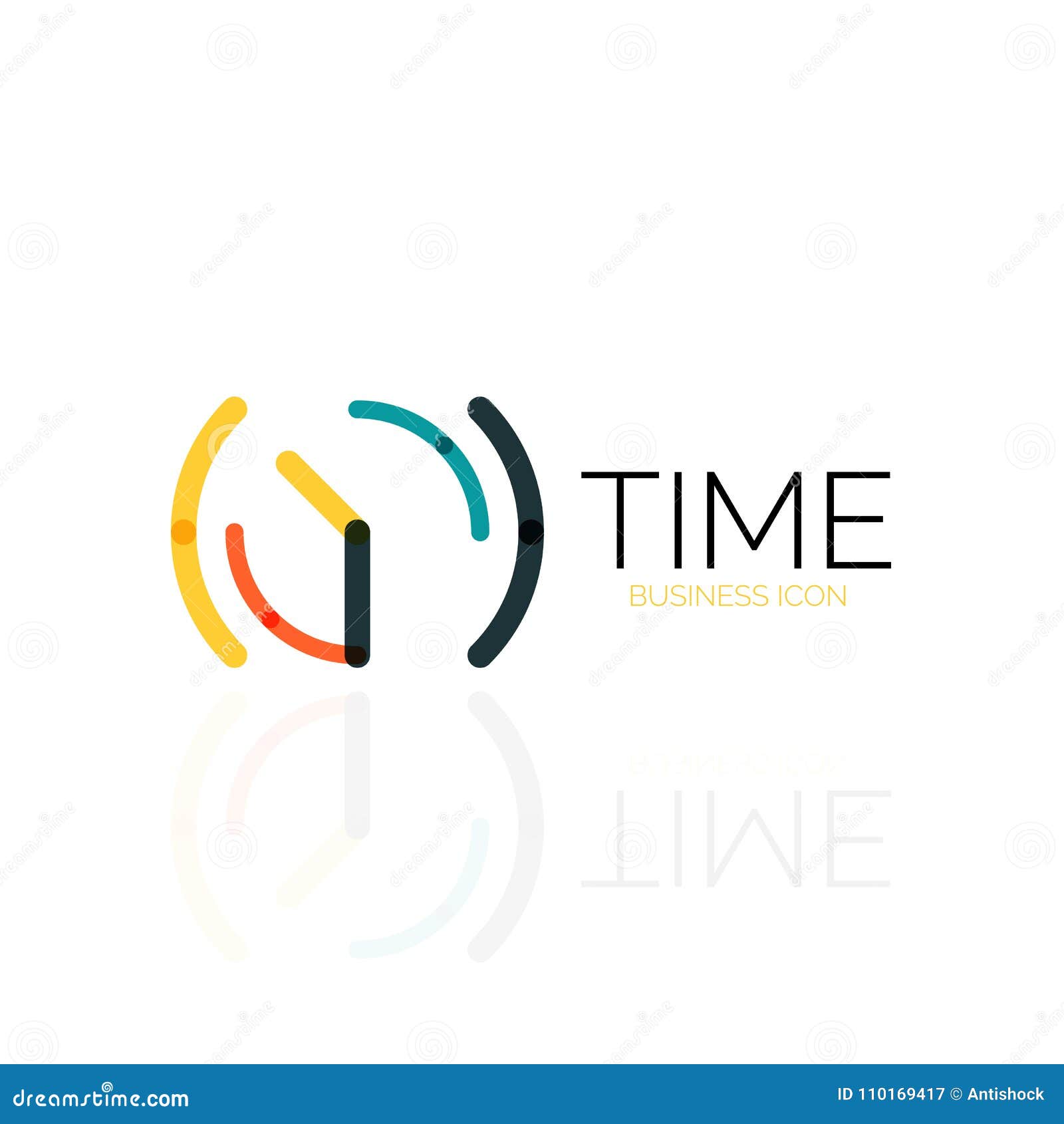 Vector Abstract Logo Idea, Time Concept or Clock Business Icon ...