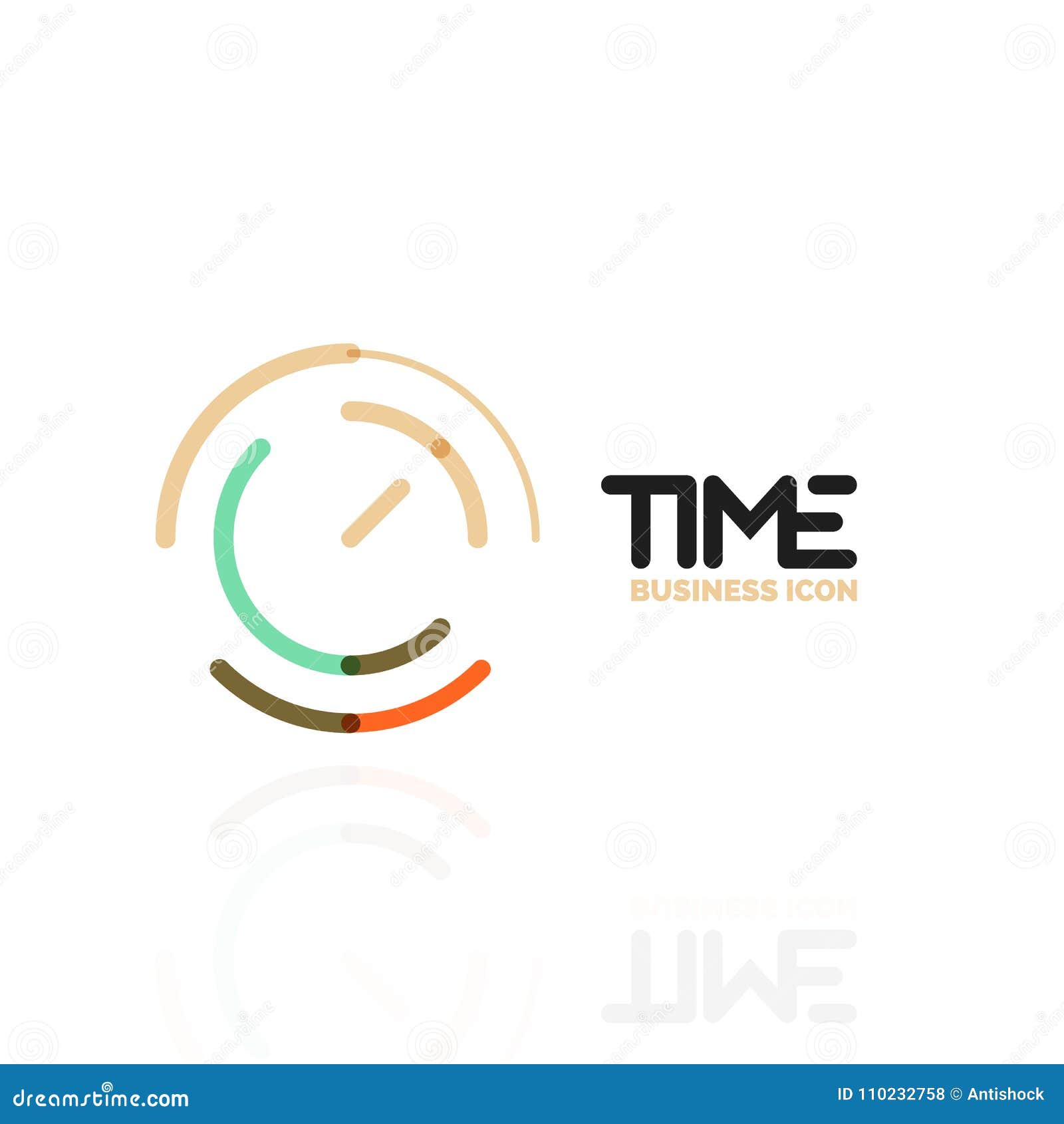 Vector Abstract Logo Idea, Time Concept or Clock Business Icon ...