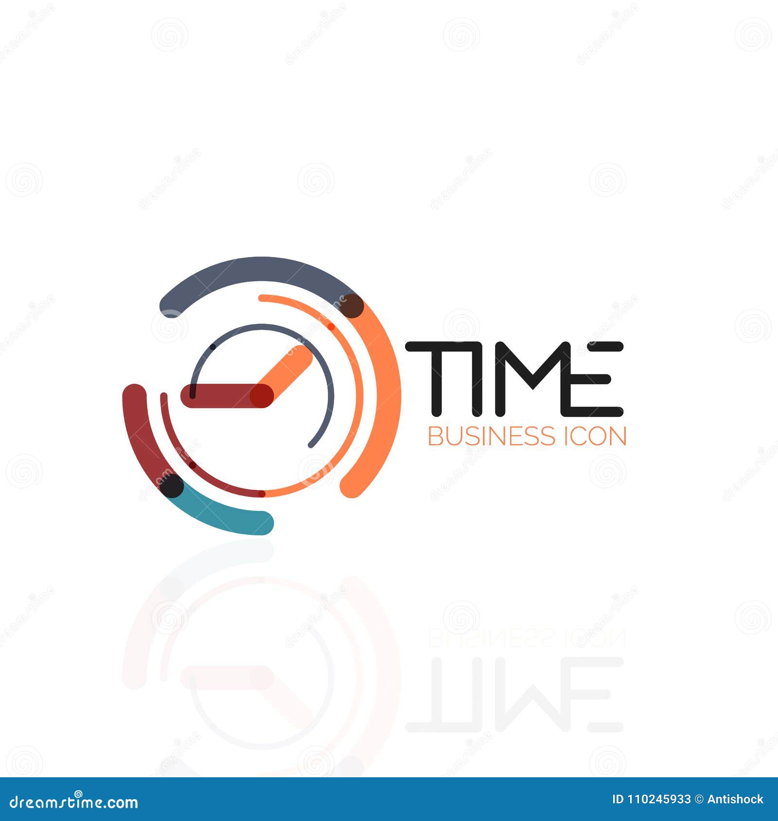 Vector Abstract Logo Idea, Time Concept or Clock Business Icon ...