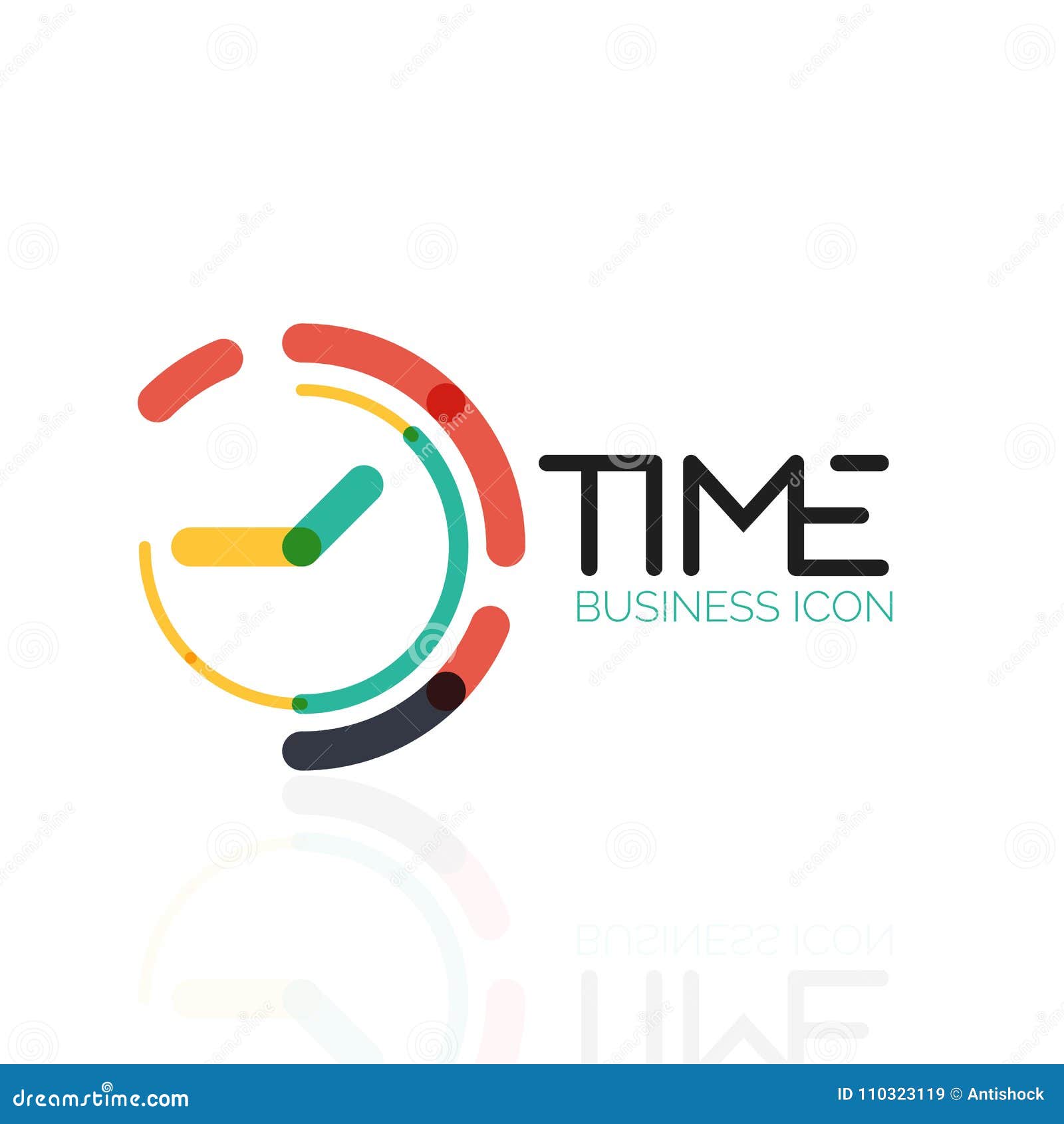 Vector Abstract Logo Idea, Time Concept or Clock Business Icon ...