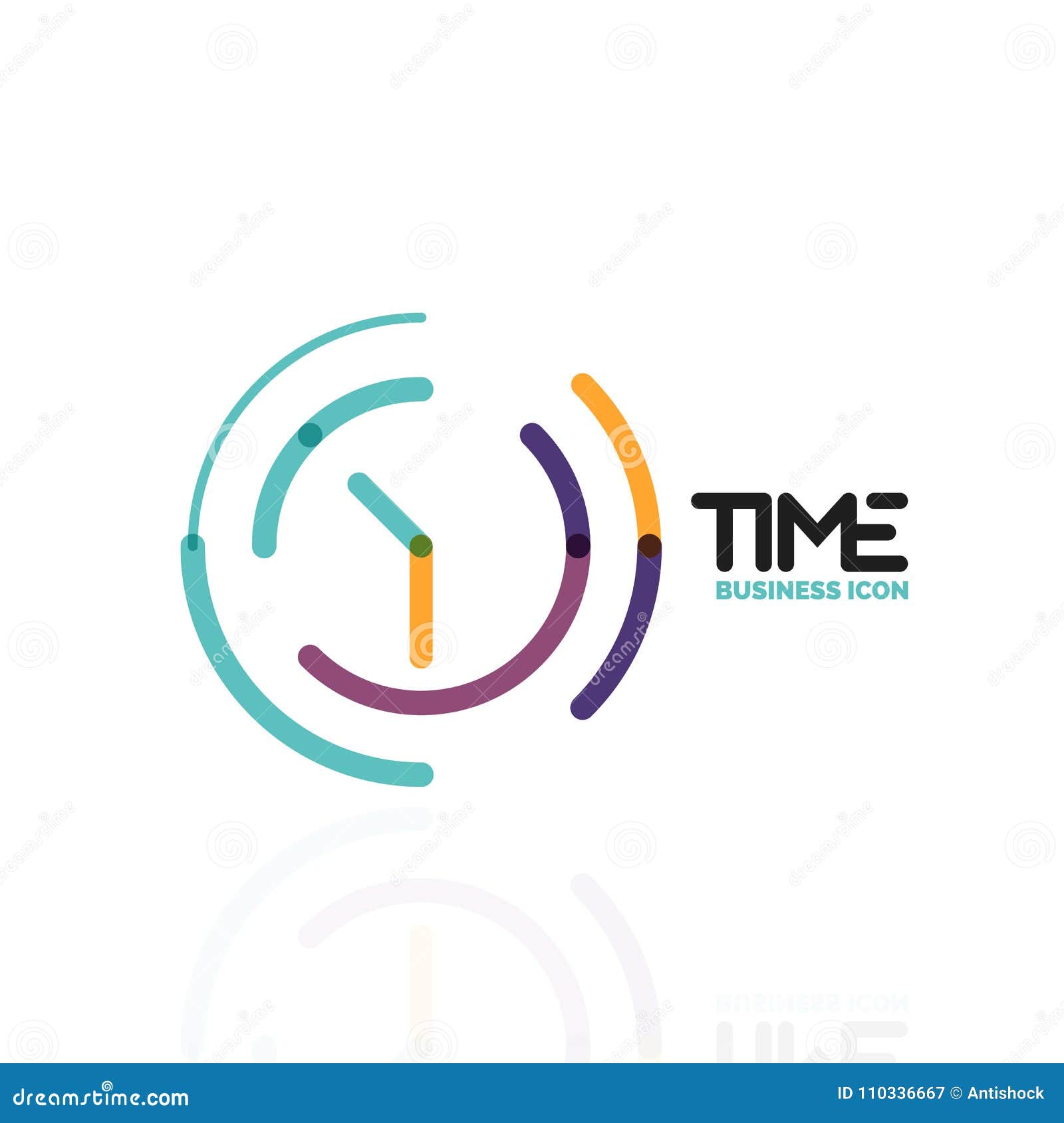 Vector Abstract Logo Idea, Time Concept or Clock Business Icon ...