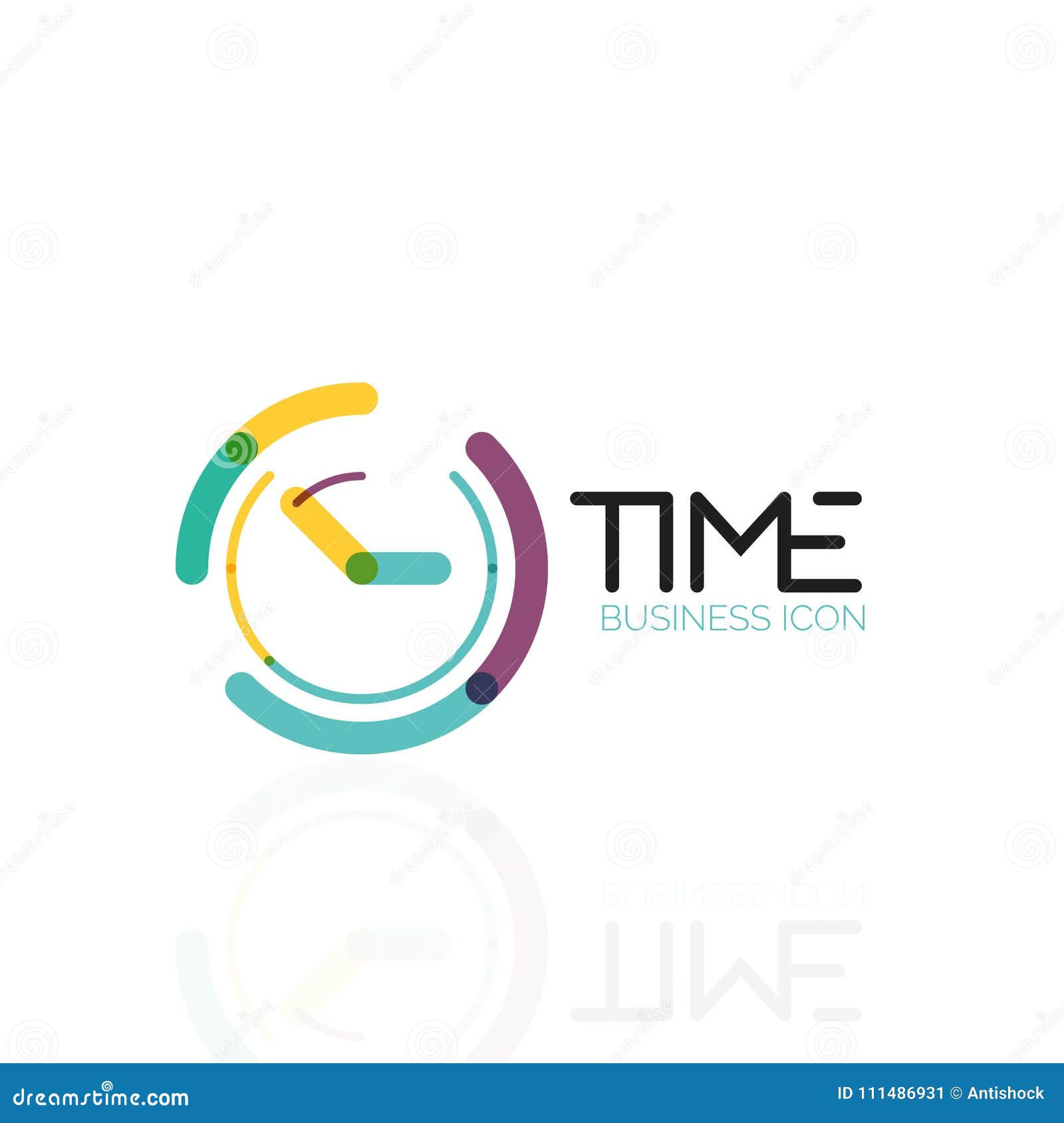 Vector Abstract Logo Idea, Time Concept or Clock Business Icon ...