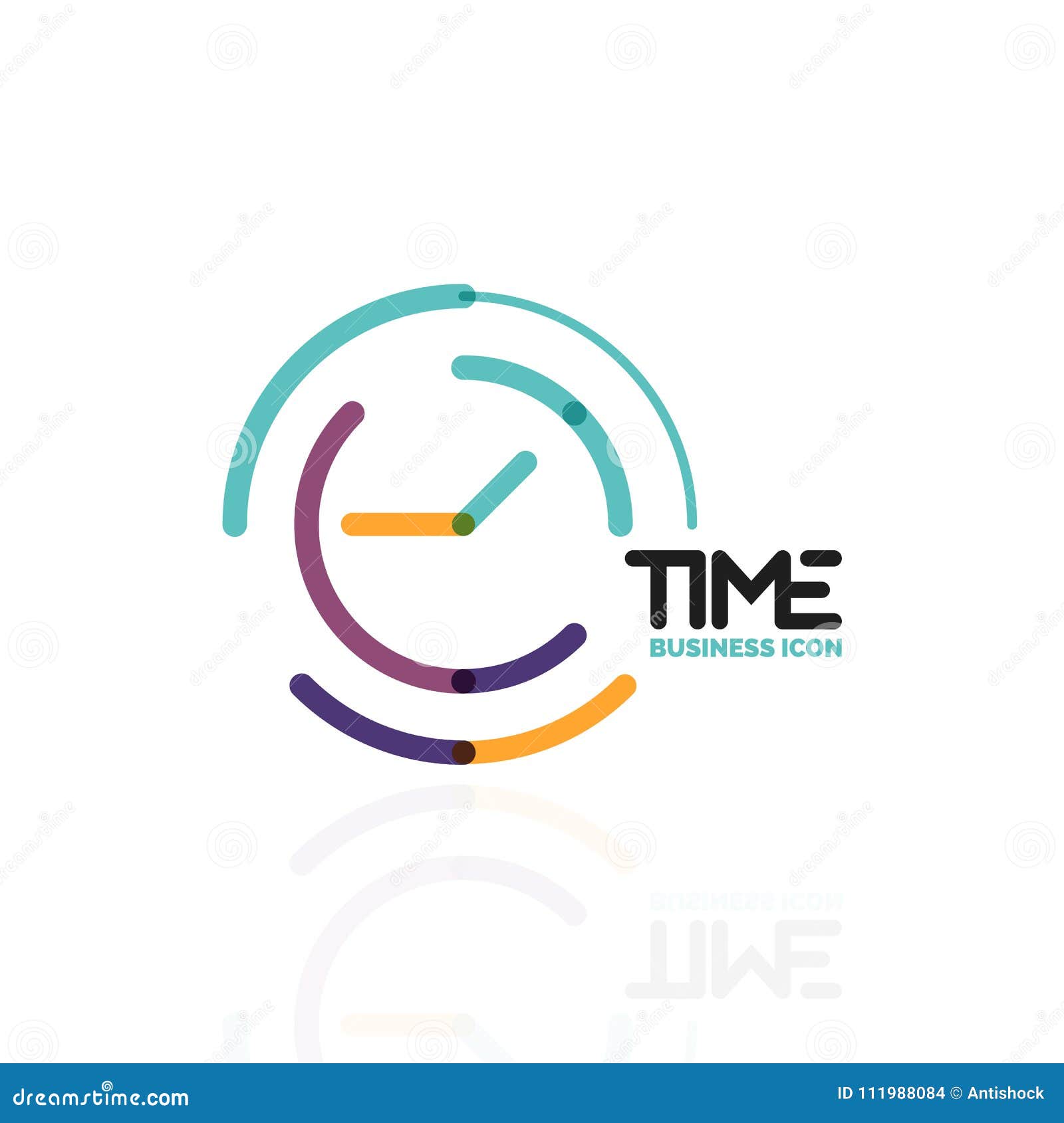 Vector Abstract Logo Idea, Time Concept or Clock Business Icon ...