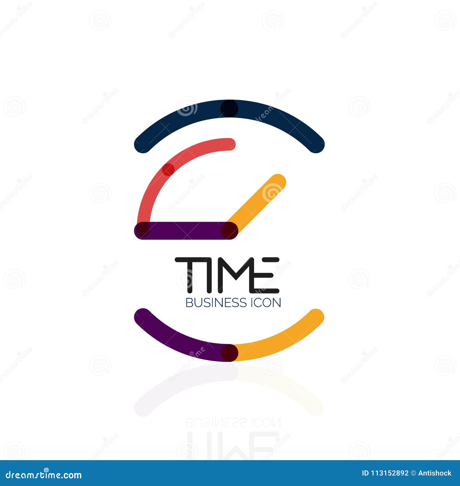 Vector Abstract Logo Idea, Time Concept or Clock Business Icon ...