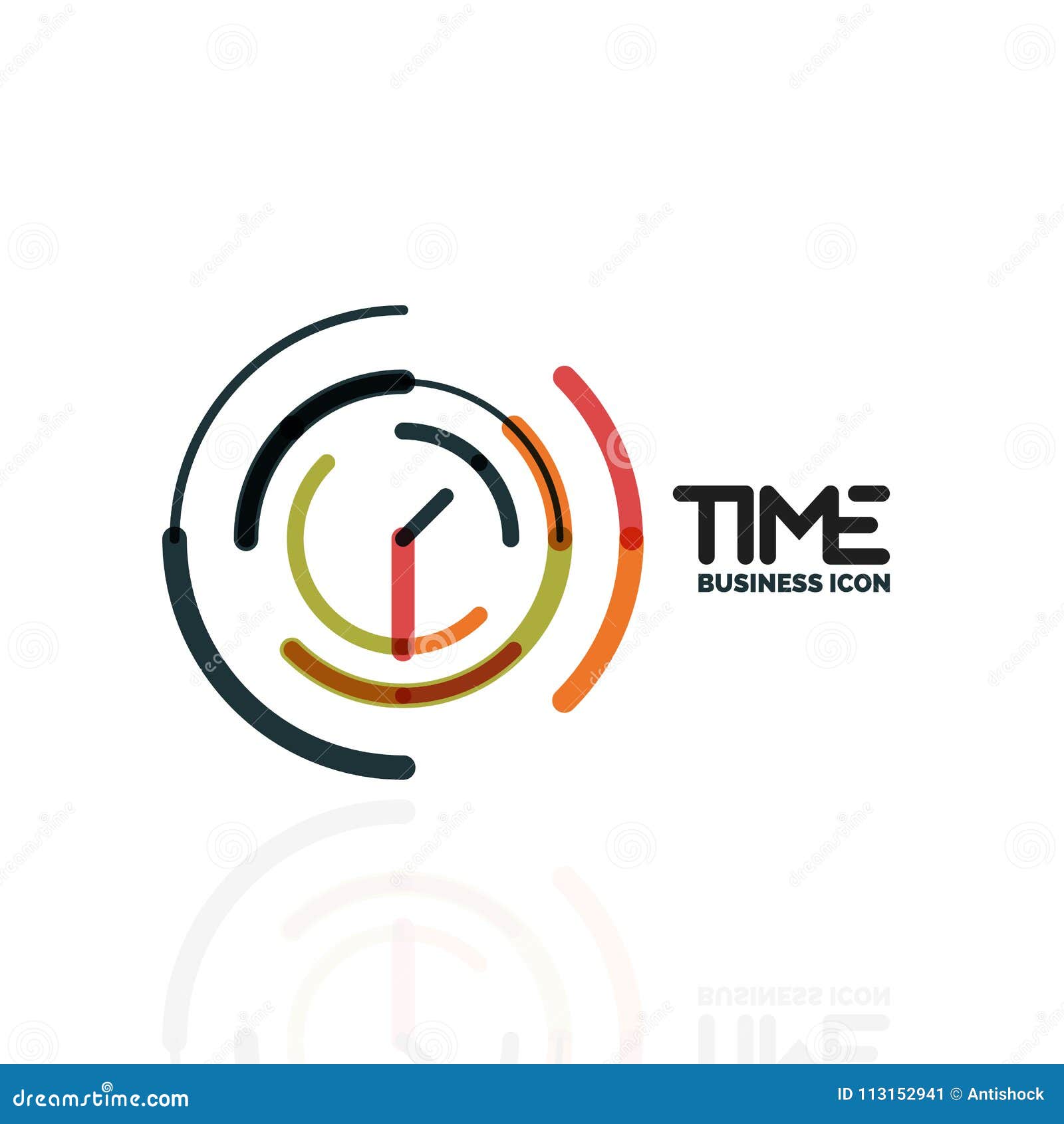 Vector Abstract Logo Idea, Time Concept or Clock Business Icon ...