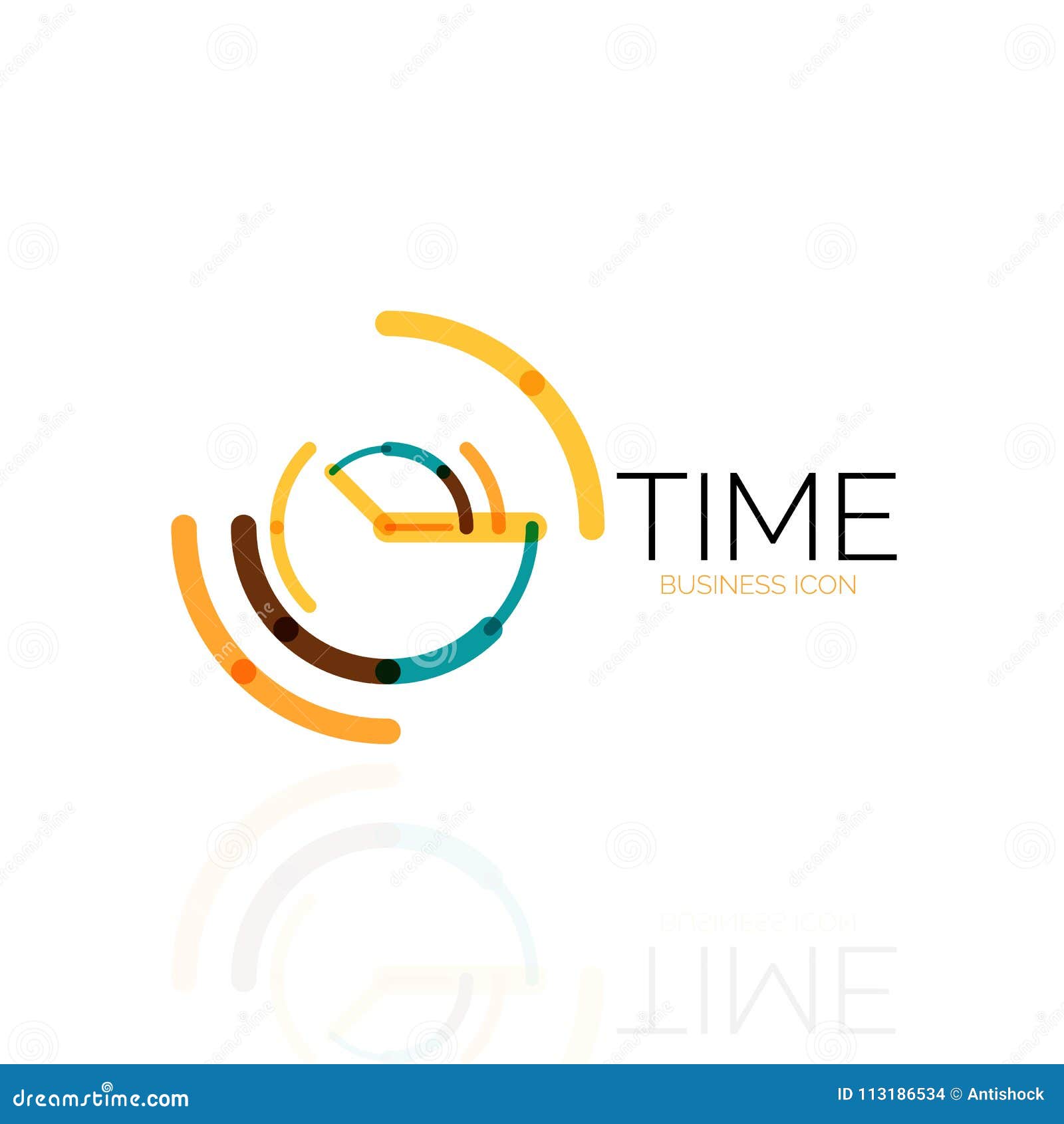 Vector Abstract Logo Idea, Time Concept or Clock Business Icon ...