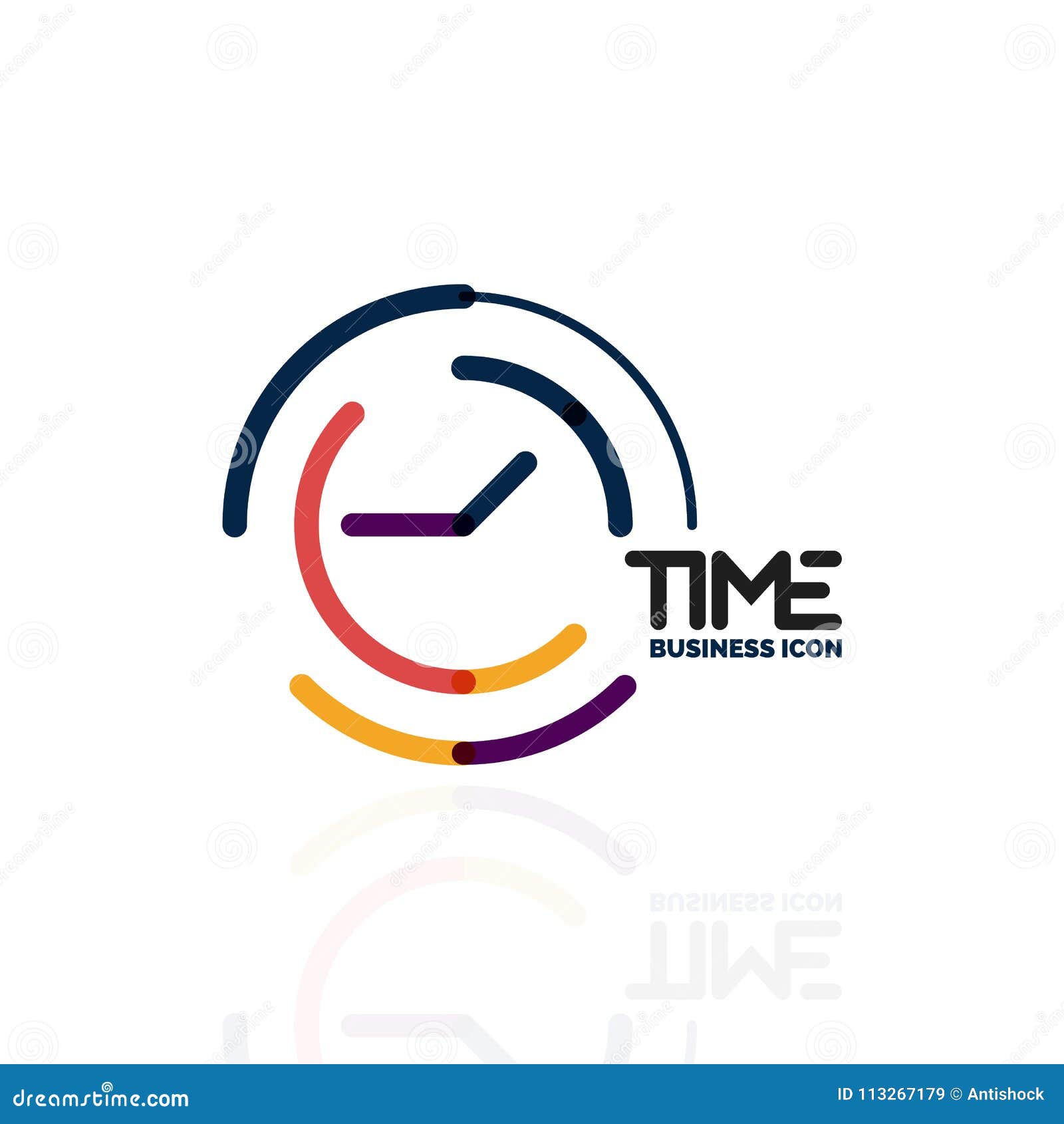 Vector Abstract Logo Idea, Time Concept or Clock Business Icon ...