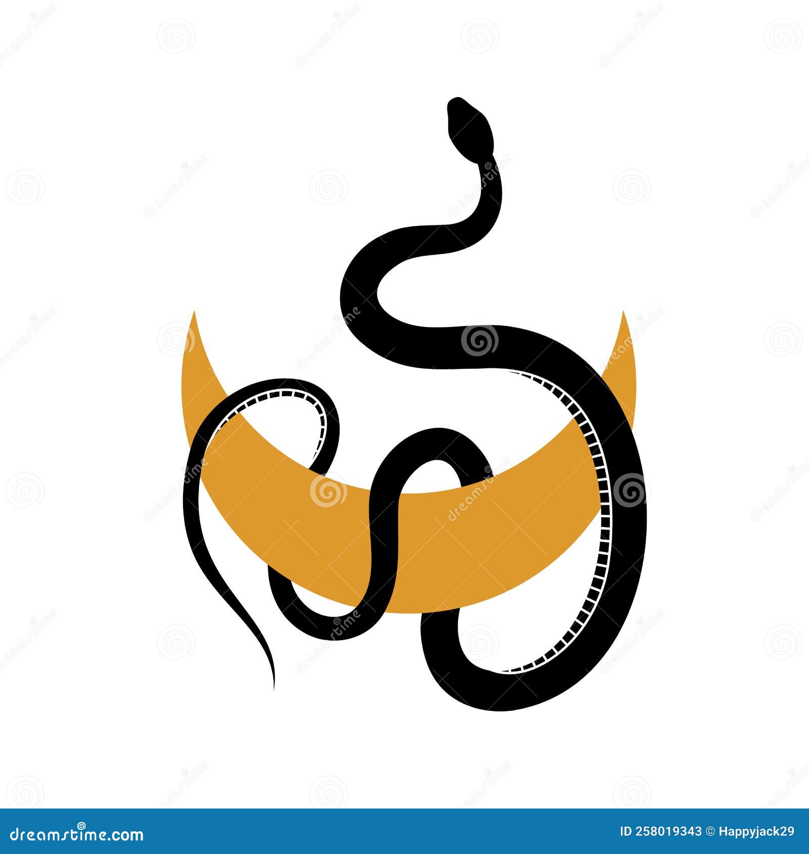 Vector Abstract Magic Celestial Snake and Moon, Minimal Design. Boho ...