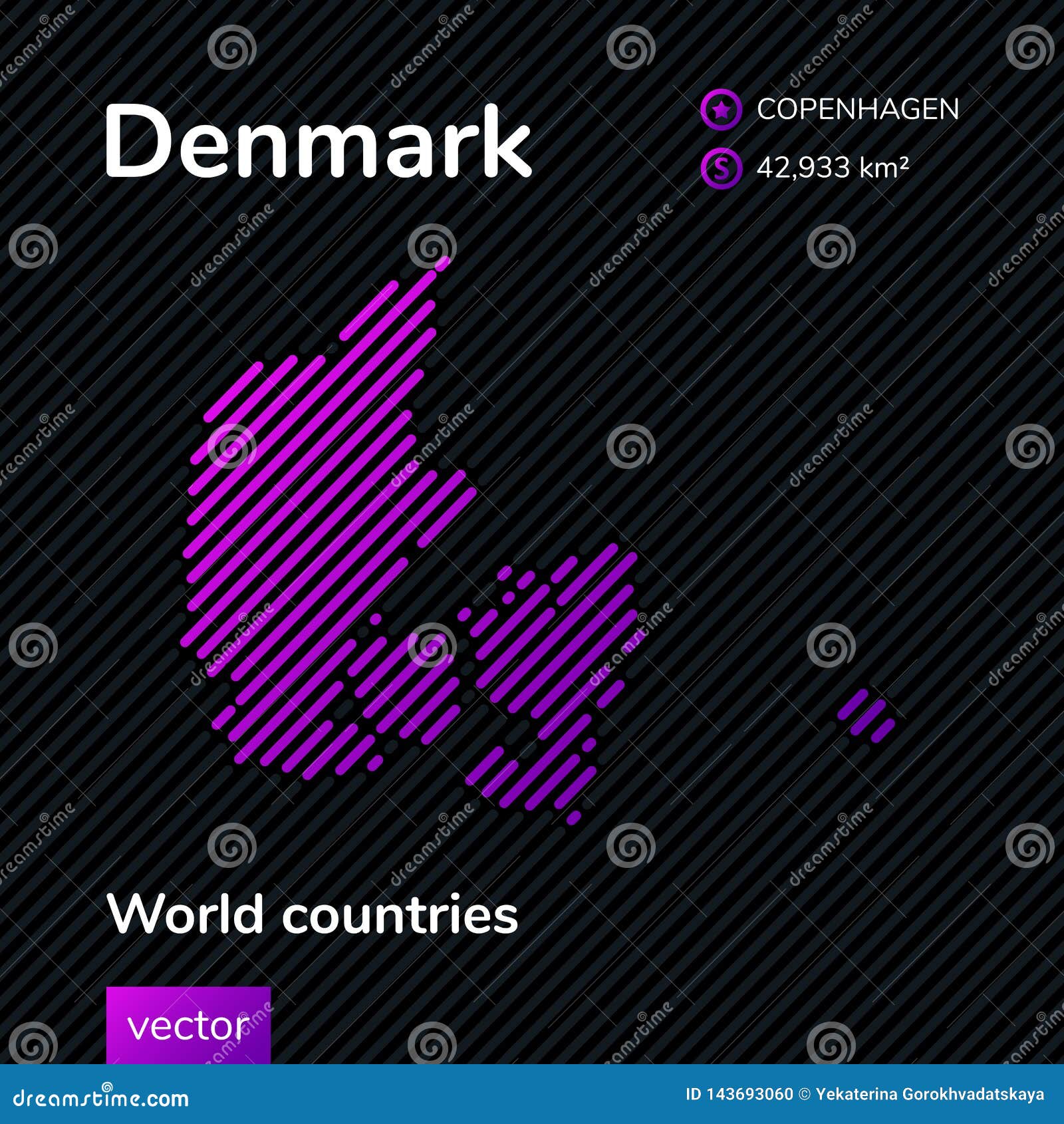 Vector Abstract Map of Denmark Stock Vector - Illustration of emblem ...