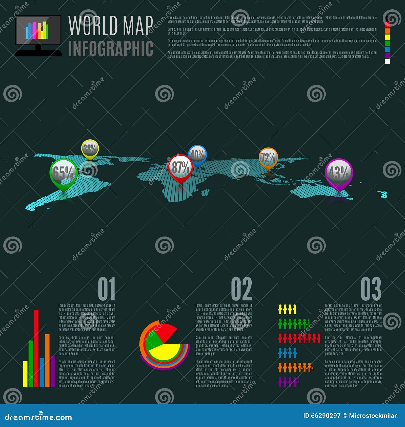 Vector Abstract Map Infographic Illustration. Stock Vector ...