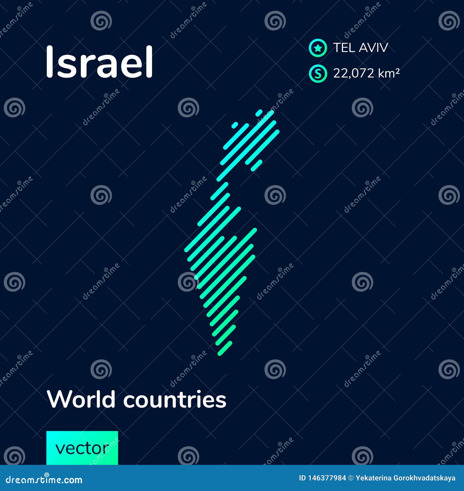 Vector Abstract Map of Israel Stock Vector - Illustration of flat ...