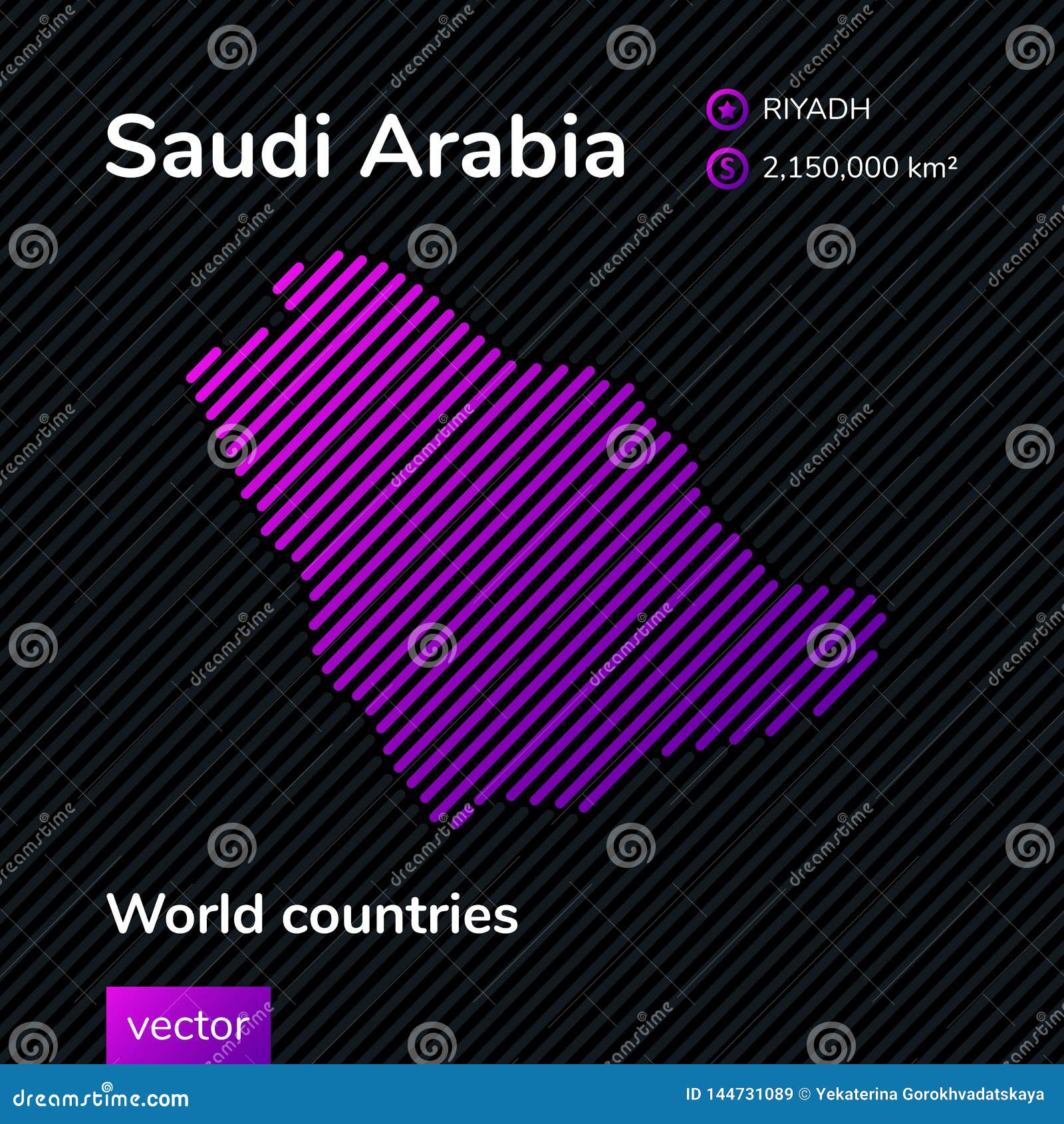 Vector Abstract Map of Saudi Arabia Stock Vector - Illustration of land ...