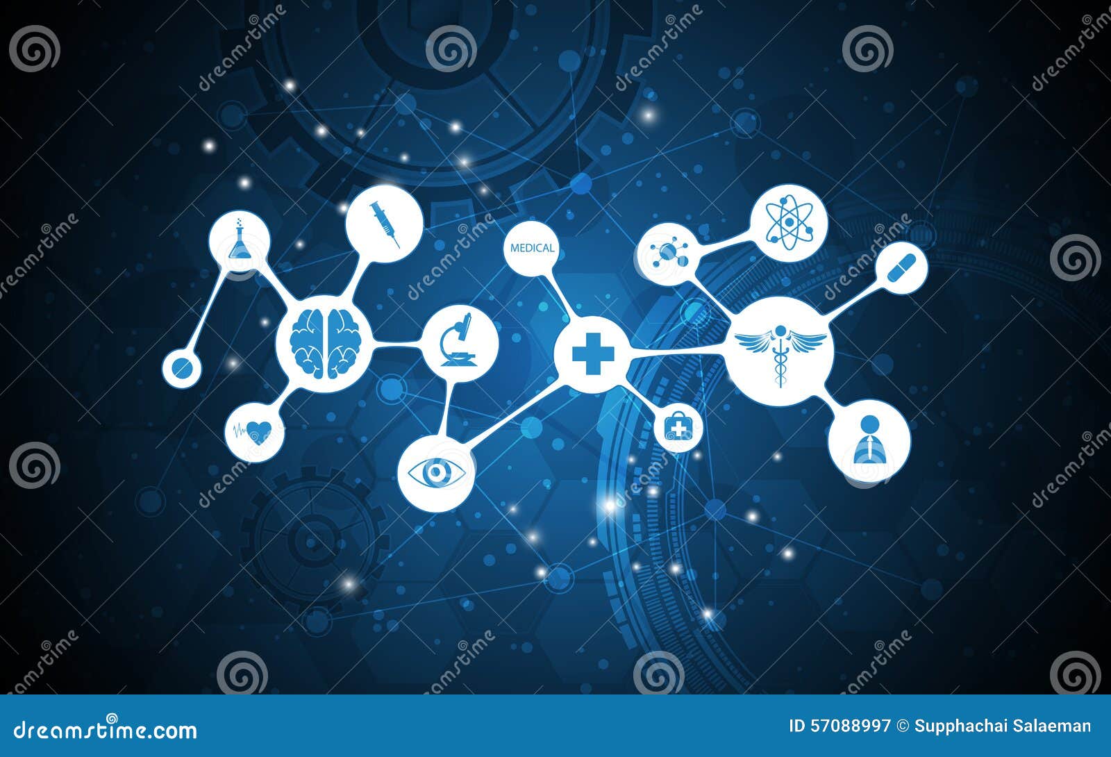 Vector Abstract Medical Icon Networking Design Background Stock Vector ...