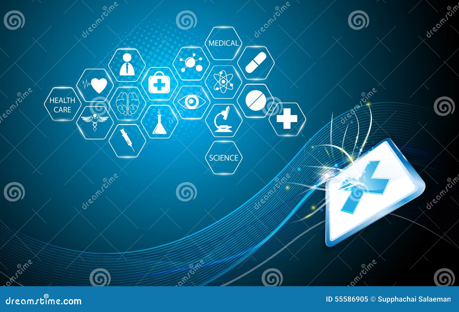 Vector Abstract Medical and Technology Concept Background Stock Vector ...