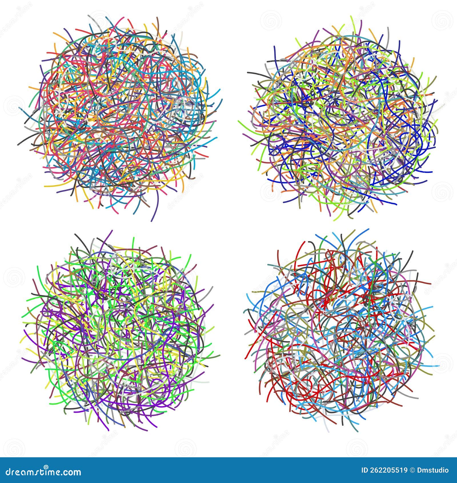 Vector Abstract Messy Pattern with Tangled Lines Stock Vector ...