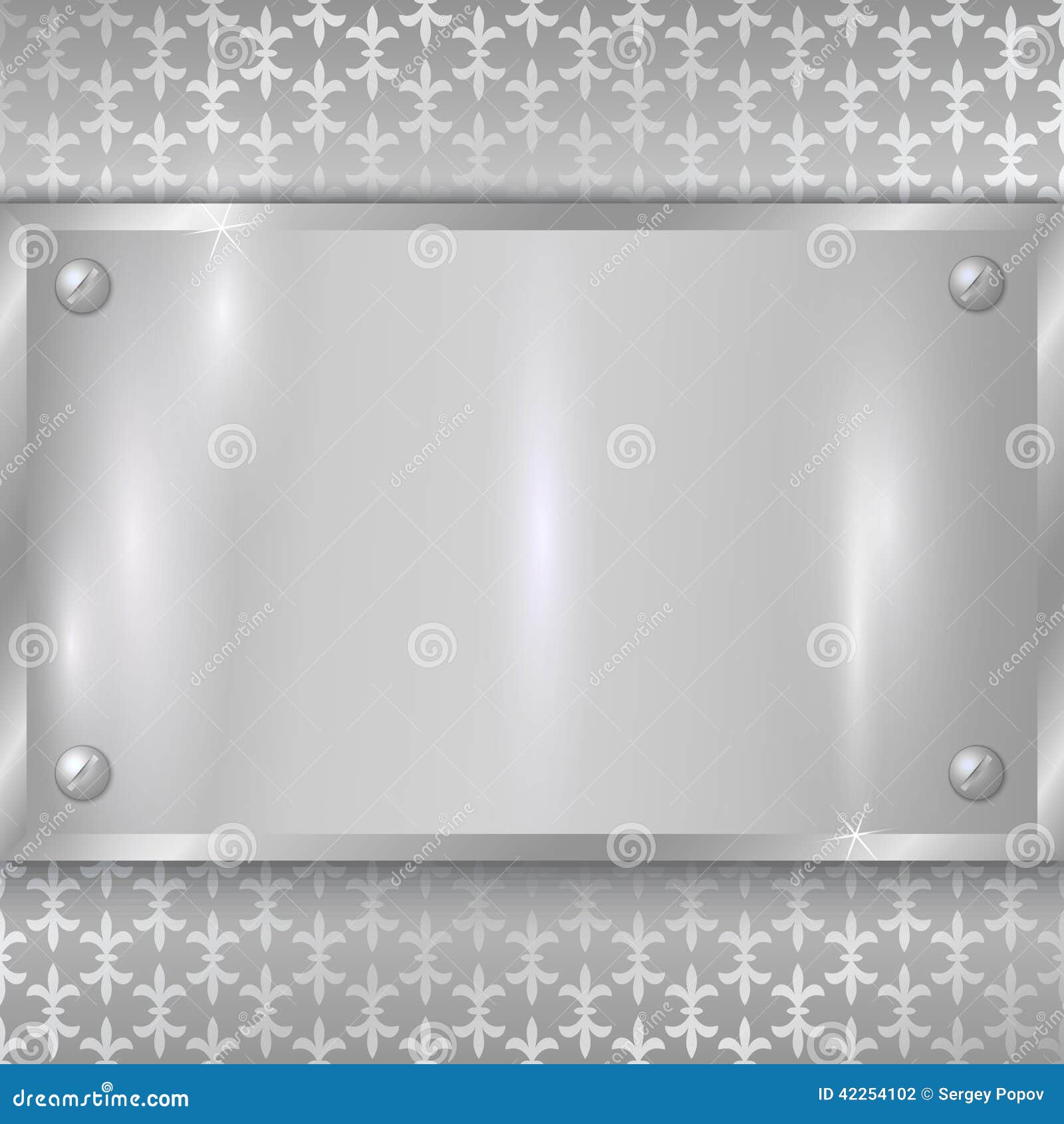 Vector Abstract Metal Silver Plaque on the Stock Vector - Illustration ...