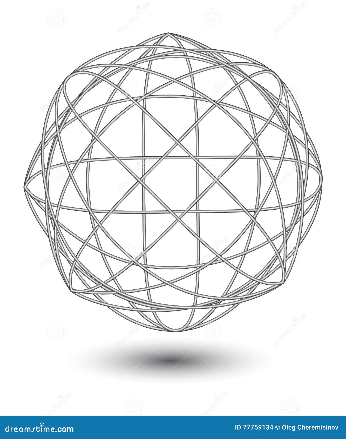 Vector Abstract Metal Wire Ball on White Background. Stock Vector ...