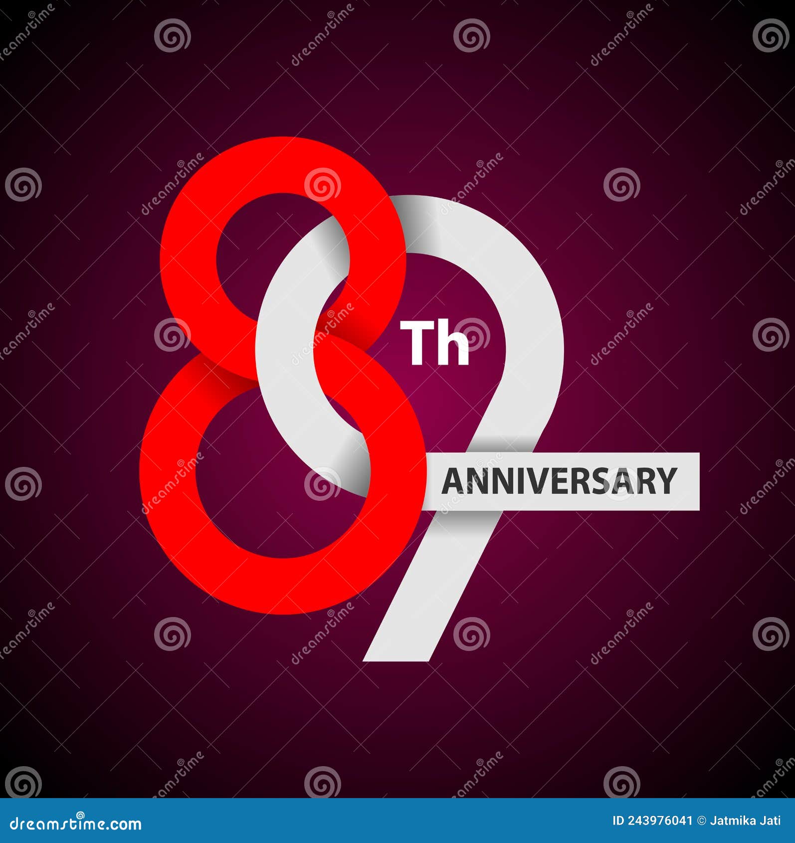 89 anniversary stock vector. Illustration of happiness - 243976041