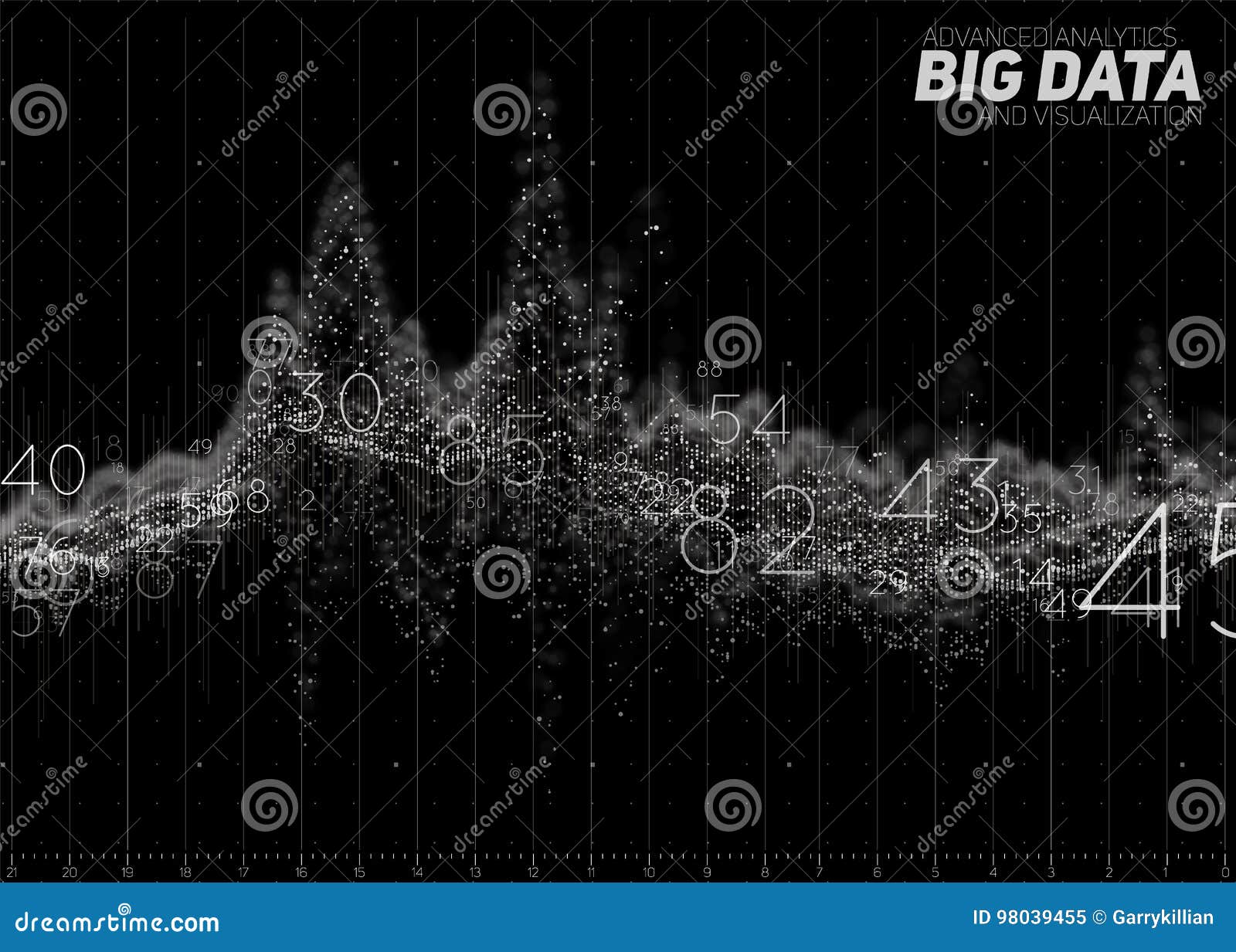 Vector Abstract Monochrome Financial Big Data Graph Visualization ...