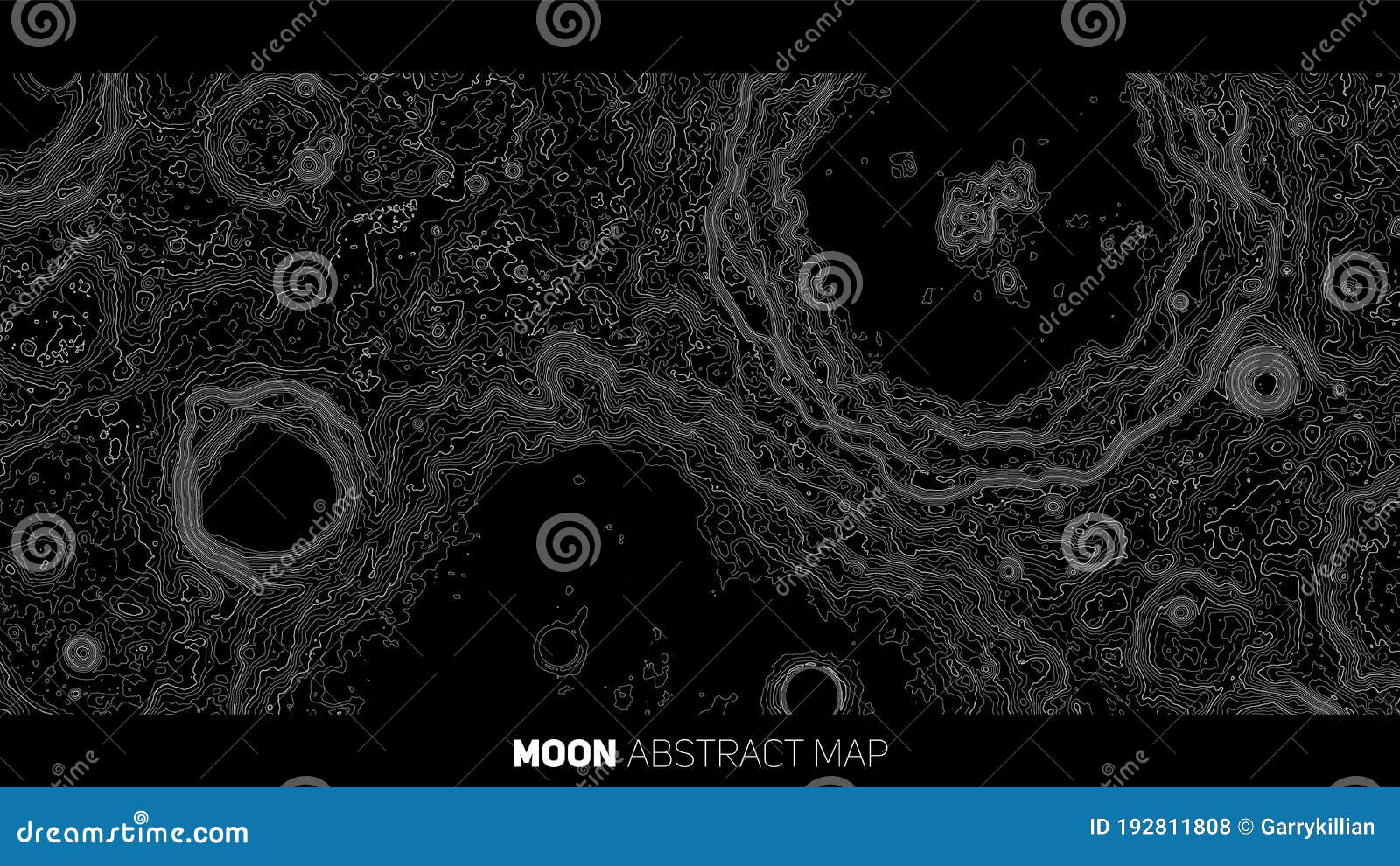 Vector Abstract Moon Relief Map. Generated Conceptual Lunar Elevation ...