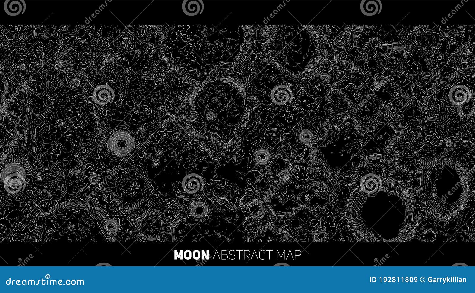 Vector Abstract Moon Relief Map. Generated Conceptual Lunar Elevation ...