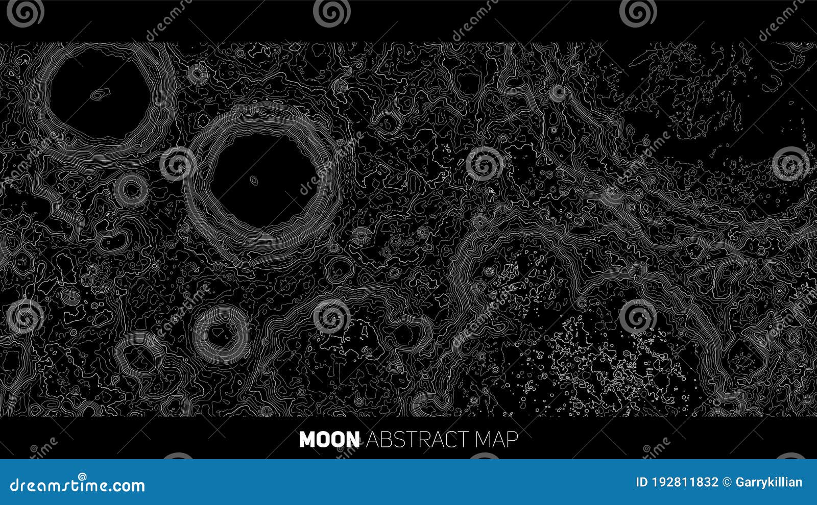 Vector Abstract Moon Relief Map. Generated Conceptual Lunar Elevation ...