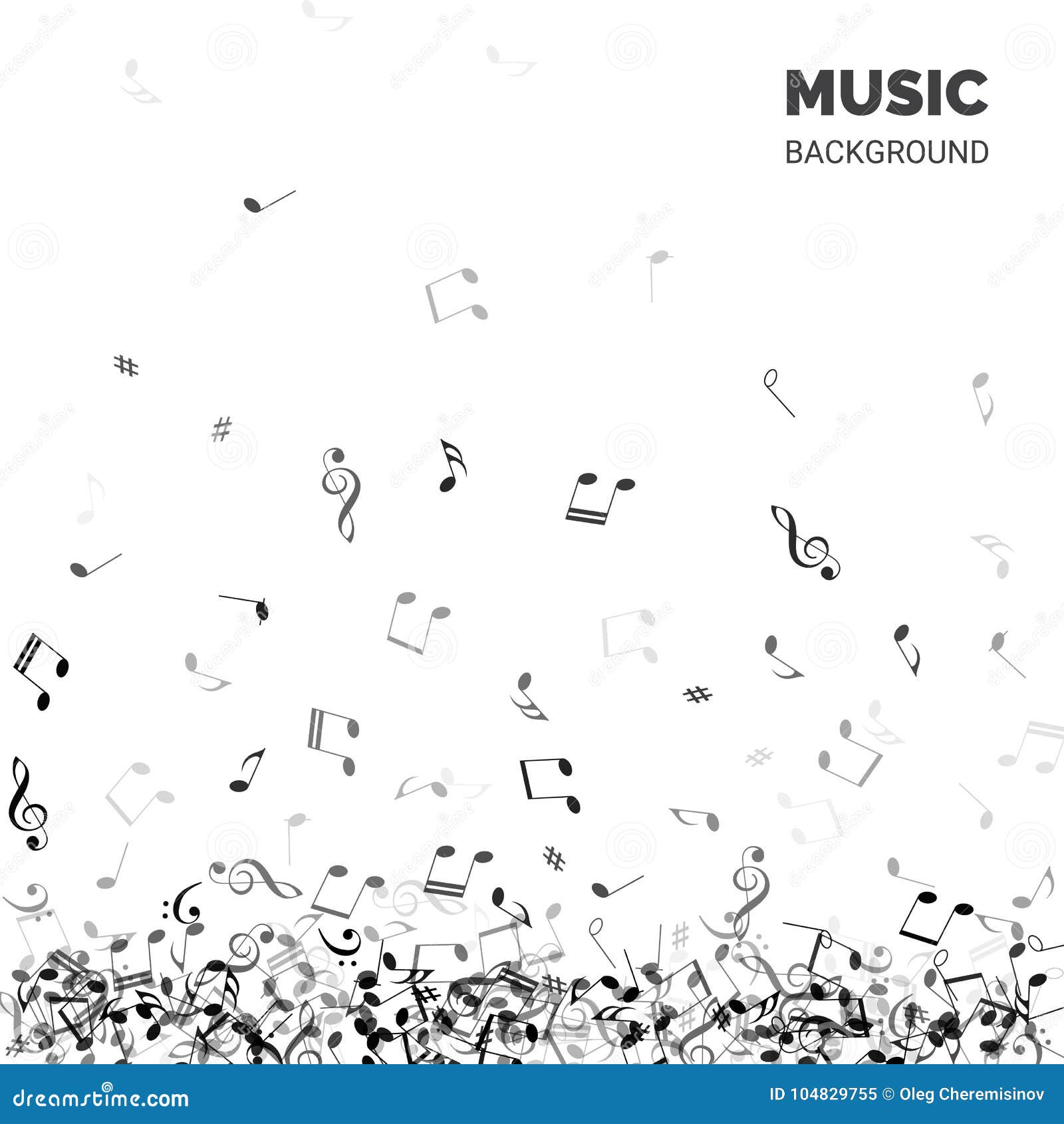 Falling Music Notes, Musical Background. Vector Illustration Isolated ...
