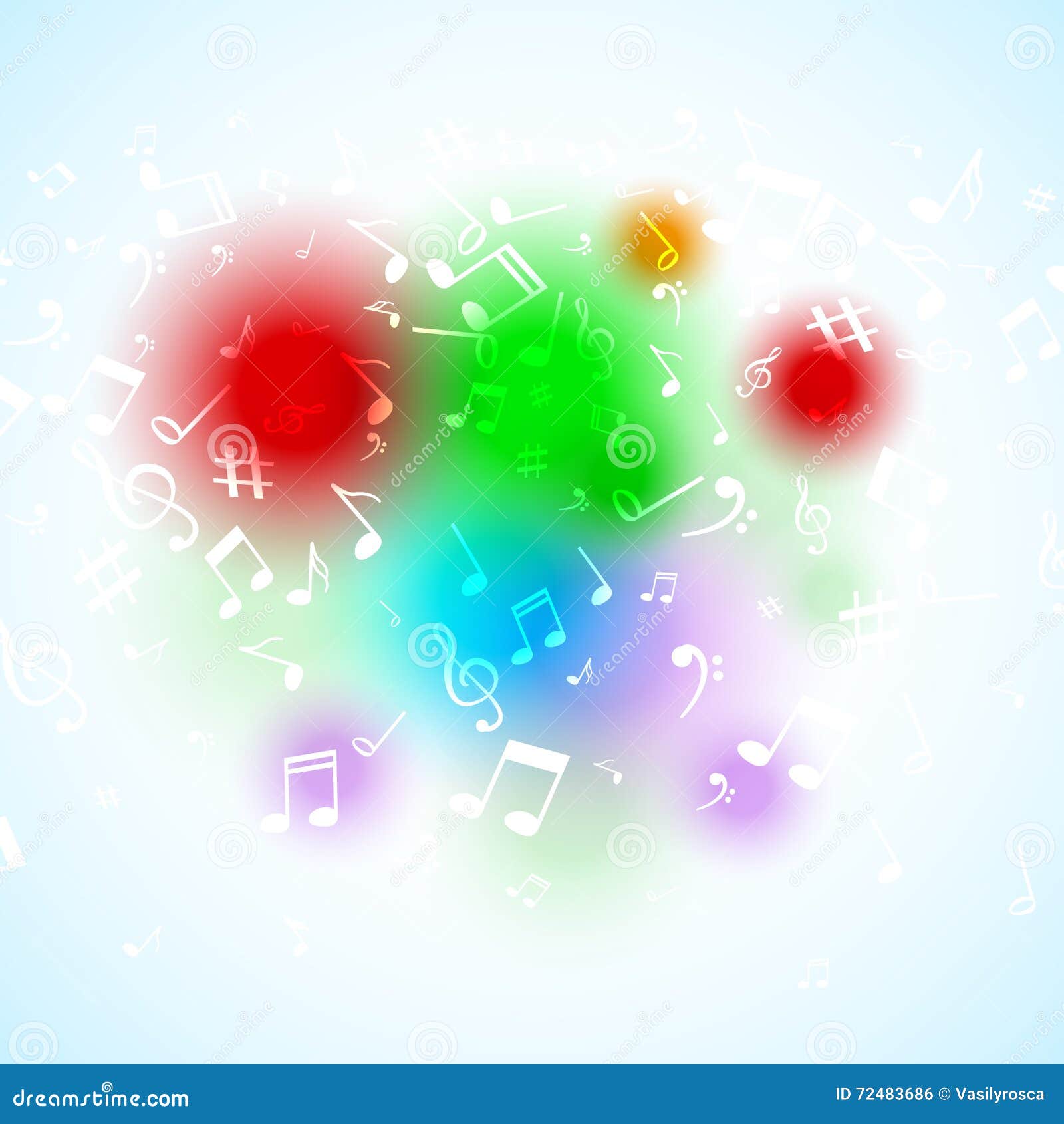 Vector Abstract Music Notes. Colorful Musical Background Stock Vector ...
