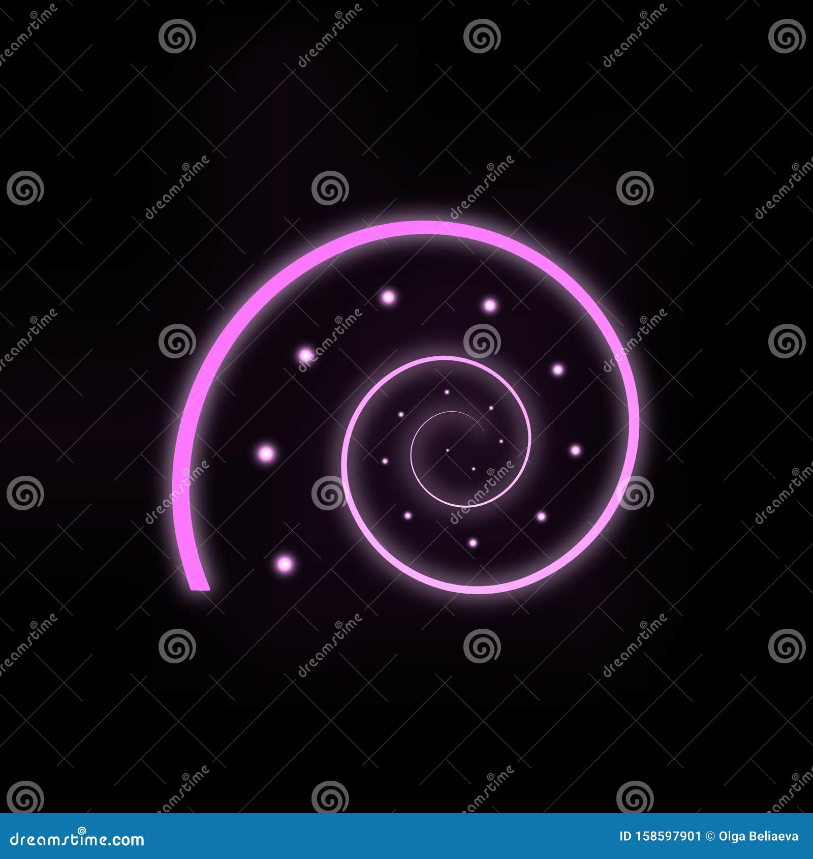 Vector Abstract Neon Concept with Glowing Elements on Black Background ...