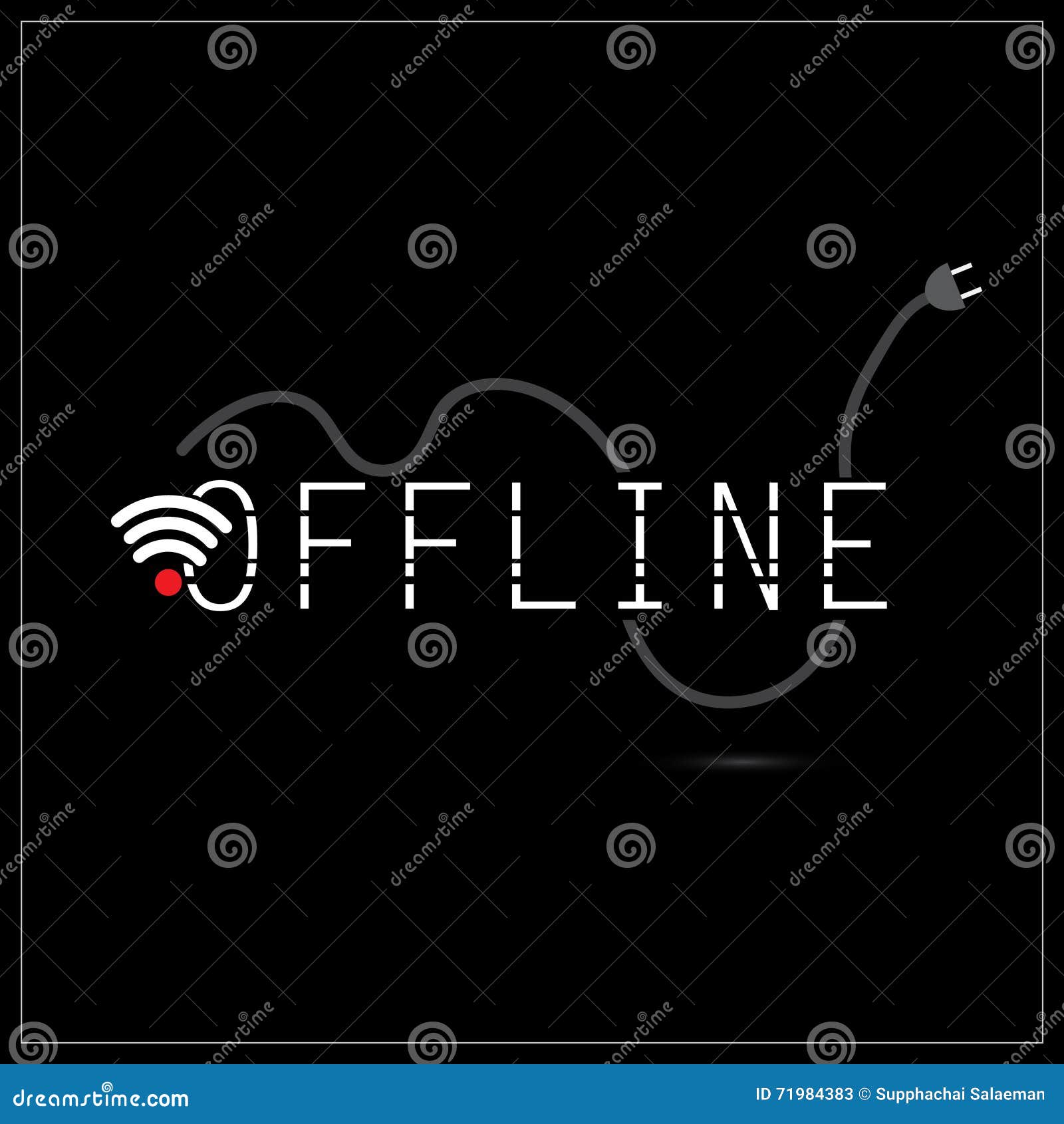 Vector Abstract Offline Disconnect Unplug Concept Logo Text Creative ...