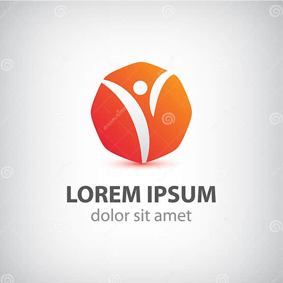 Vector Abstract Orange Man Icon Stock Vector - Illustration of flying ...