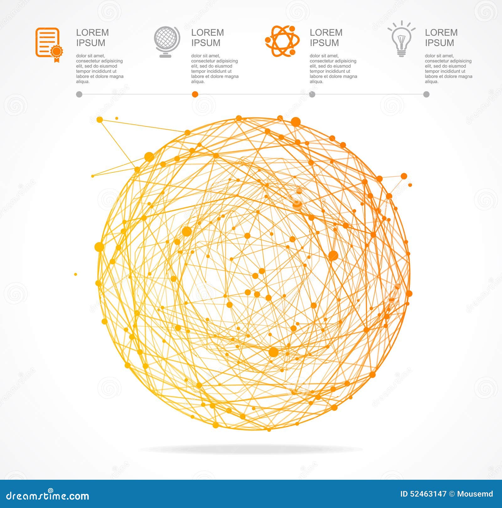 Vector Abstract Orange Sphere Infographics. Flat Stock Vector ...