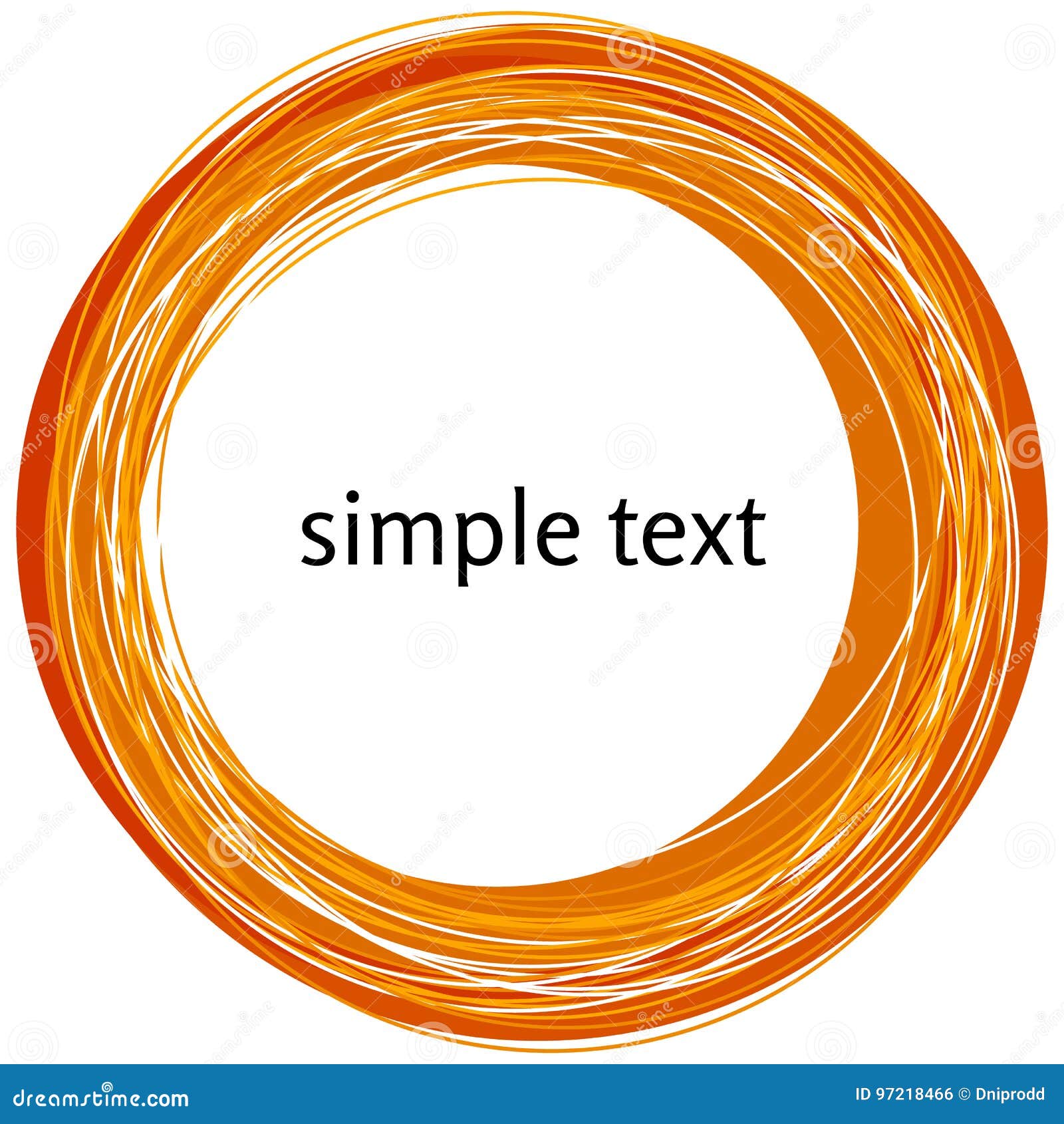 Vector Abstract Orange Swirl Shape Isolated on White Background. Stock ...