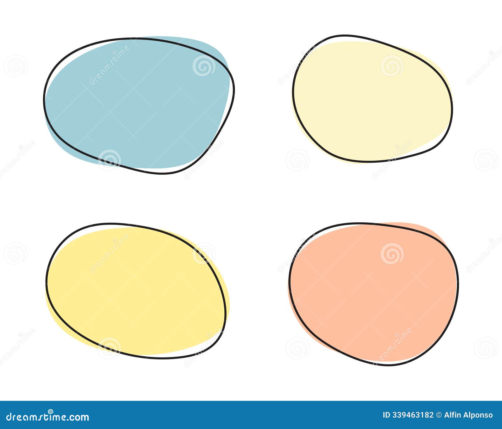 Vector Abstract Organic Blob Shapes with Outline Stock Illustration ...