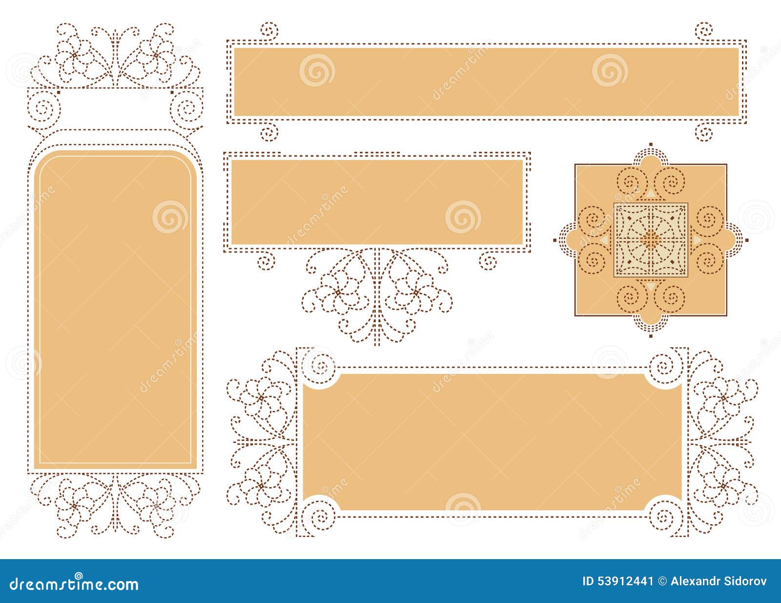 Vector Abstract Ornament Labels on Different Versions Stock Vector ...
