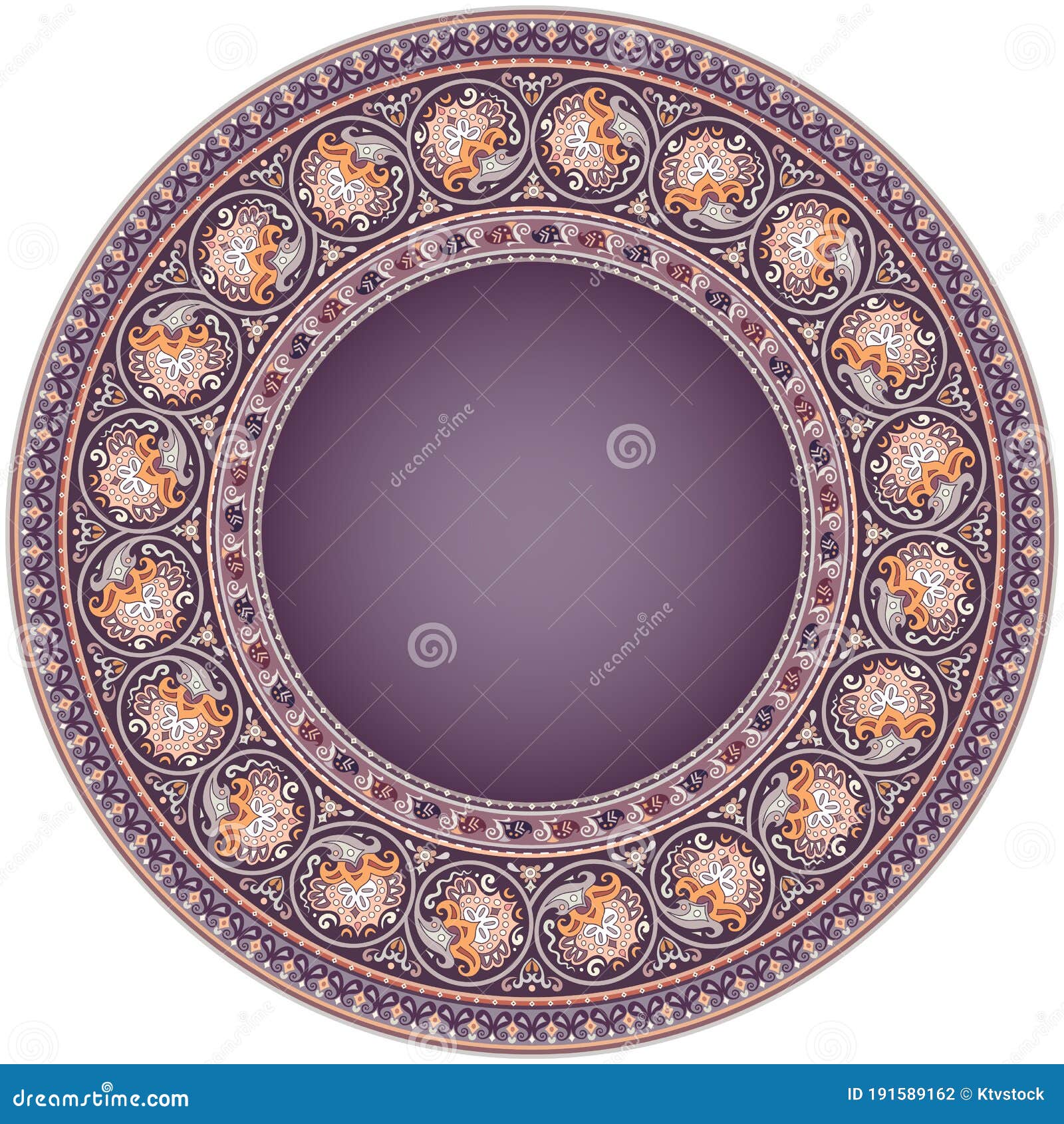 Vector Abstract Ornamental Nature Ethnic Round Frame Stock Vector ...