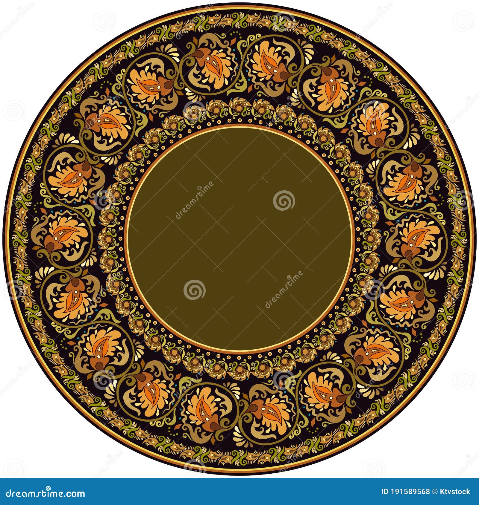 Vector Abstract Ornamental Nature Ethnic Round Frame Stock Vector ...