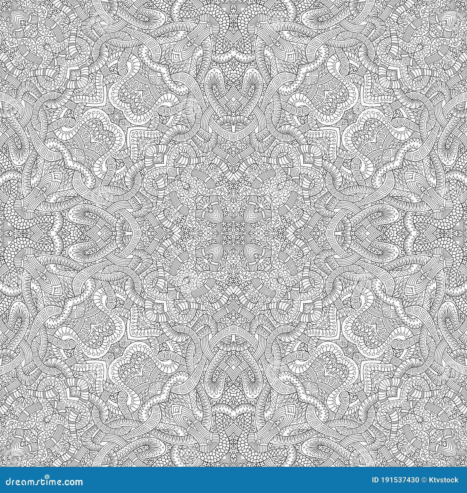 Vector Outline Ethnic Hand Drawn Background Stock Vector - Illustration ...