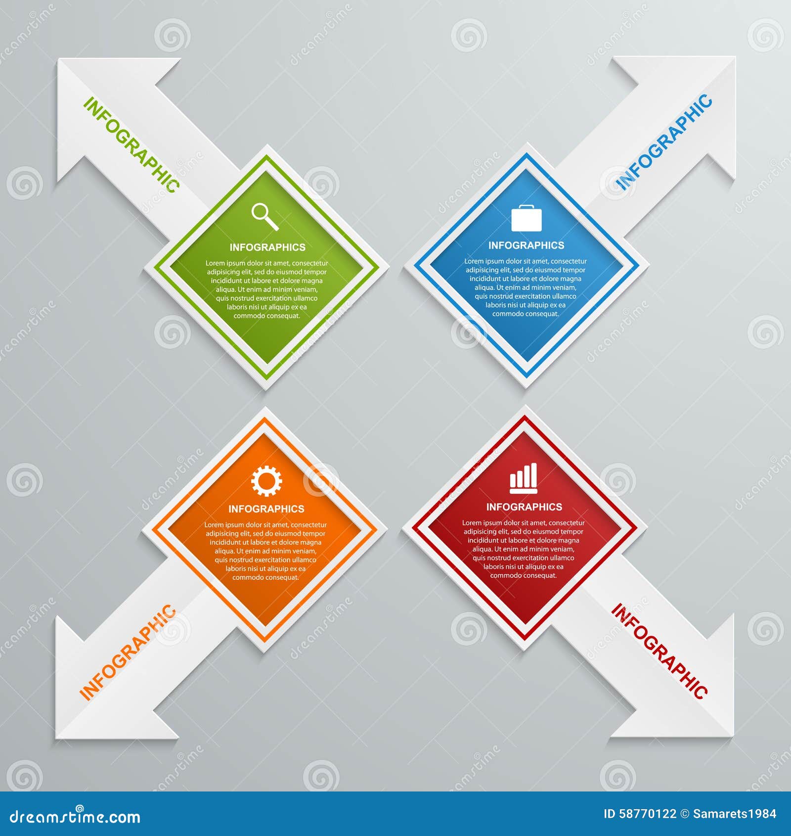 Vector Abstract Paper Arrows Infographic Design Template. Stock Vector ...