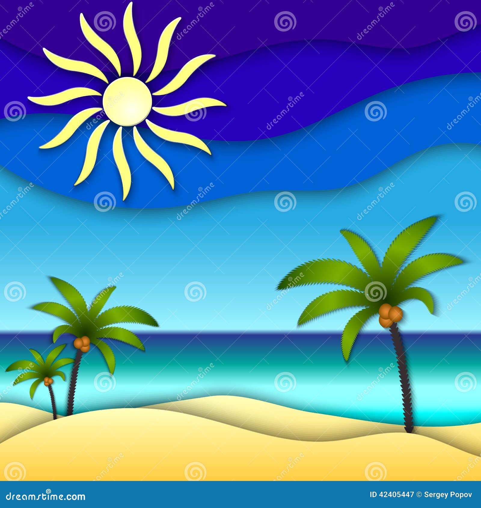 Vector Abstract Paper Collage Illustration with Stock Vector ...