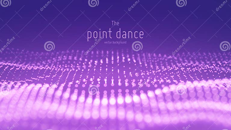 Vector Abstract Particle Wave, Points Array with Shallow Depth of Field. Futuristic Illustration ...