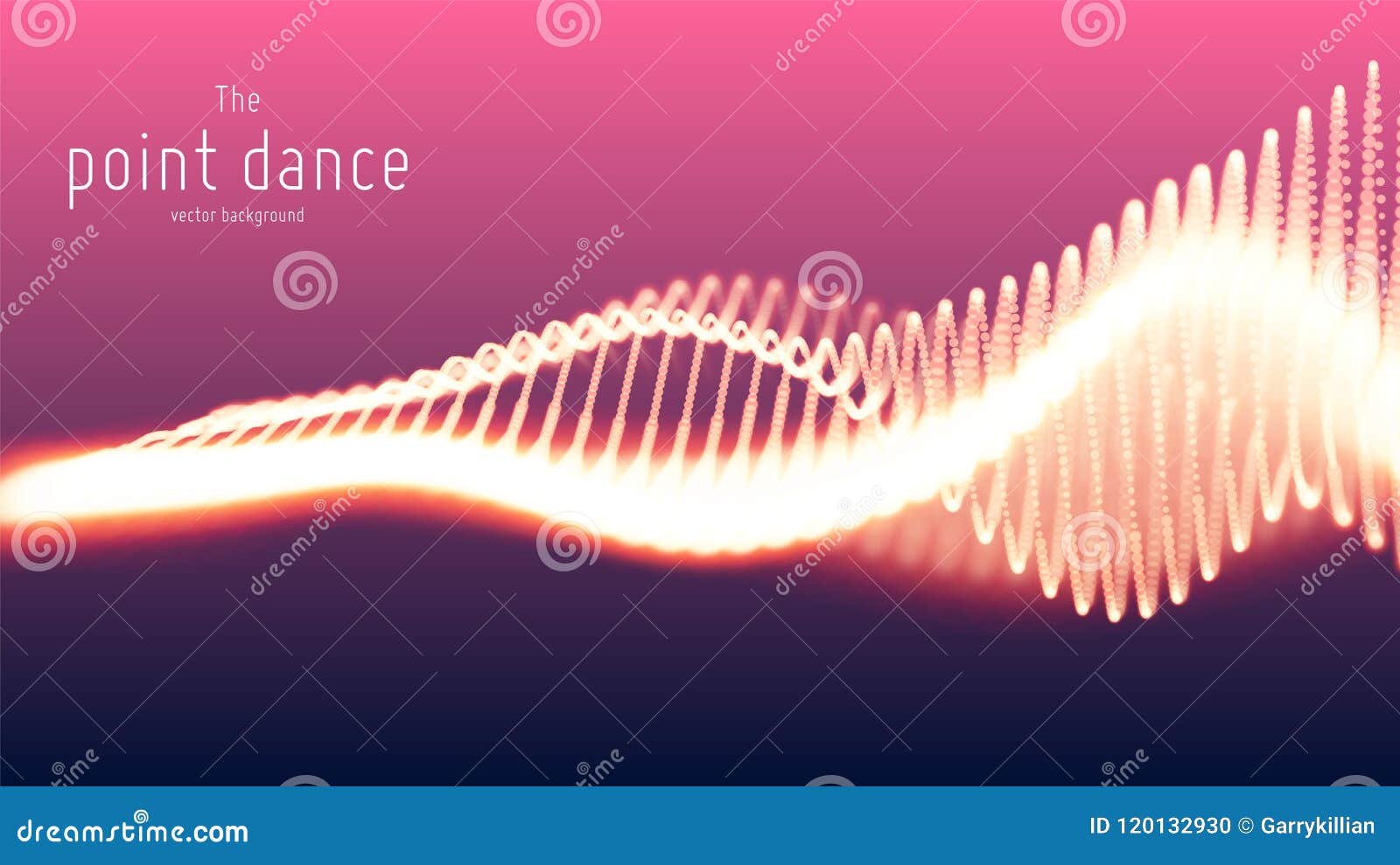 Vector Abstract Particle Wave, Points Array with Shallow Depth of Field. Futuristic Illustration ...