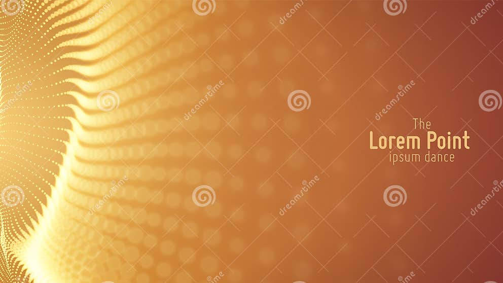 Vector Abstract Particle Wave, Points Array with Shallow Depth of Field. Futuristic Illustration ...