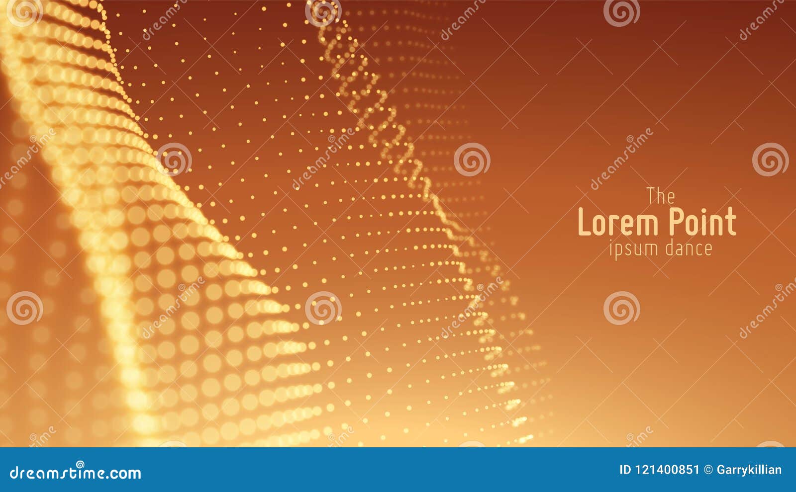 Vector Abstract Particle Wave Points Array With Shallow Depth Of Field