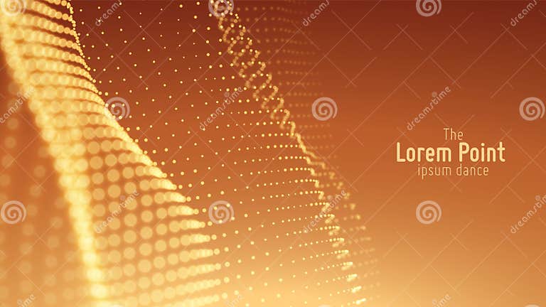 Vector Abstract Particle Wave, Points Array with Shallow Depth of Field. Futuristic Illustration ...